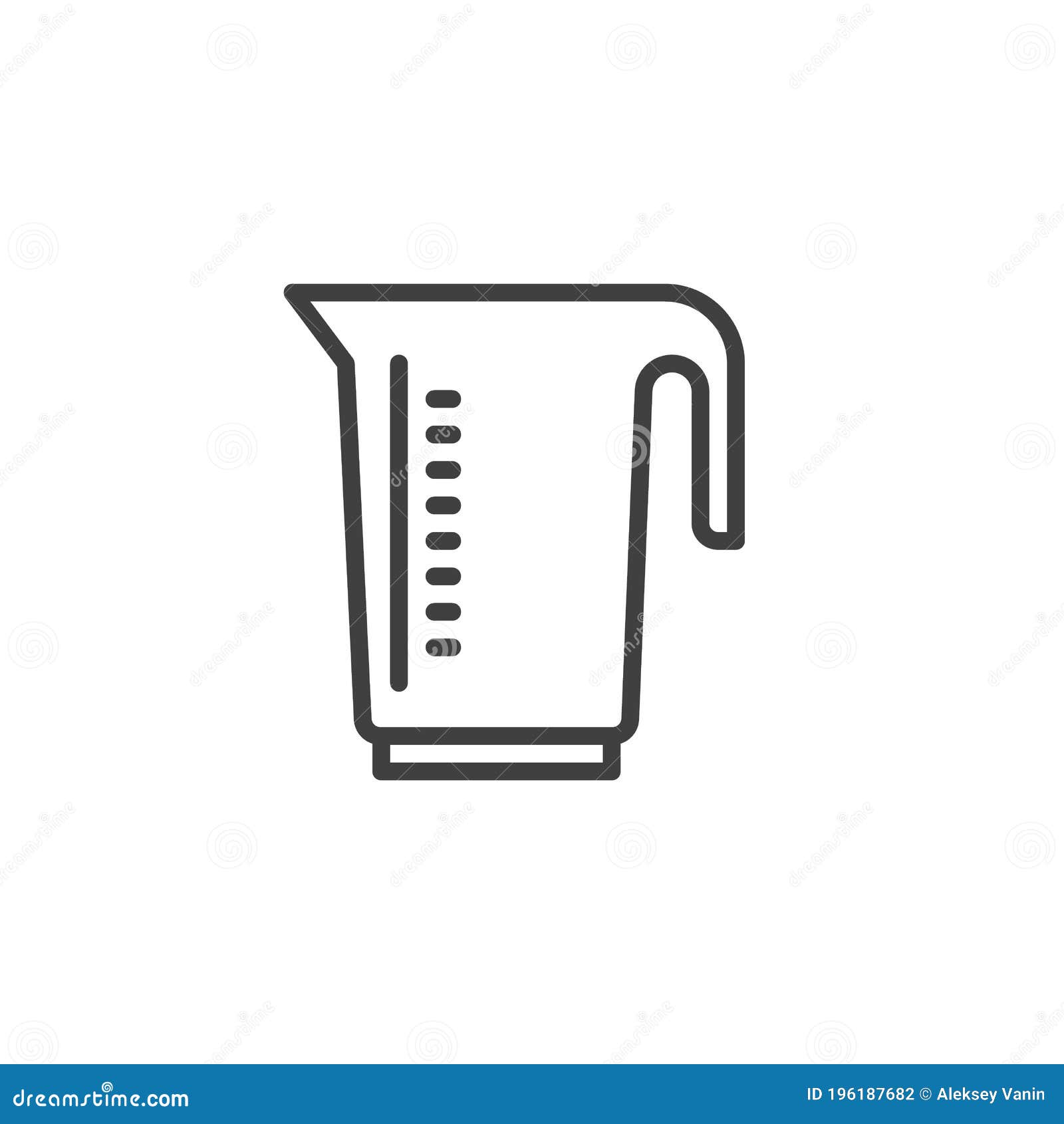 Measuring cup line icon stock vector. Illustration of pixel - 196187682