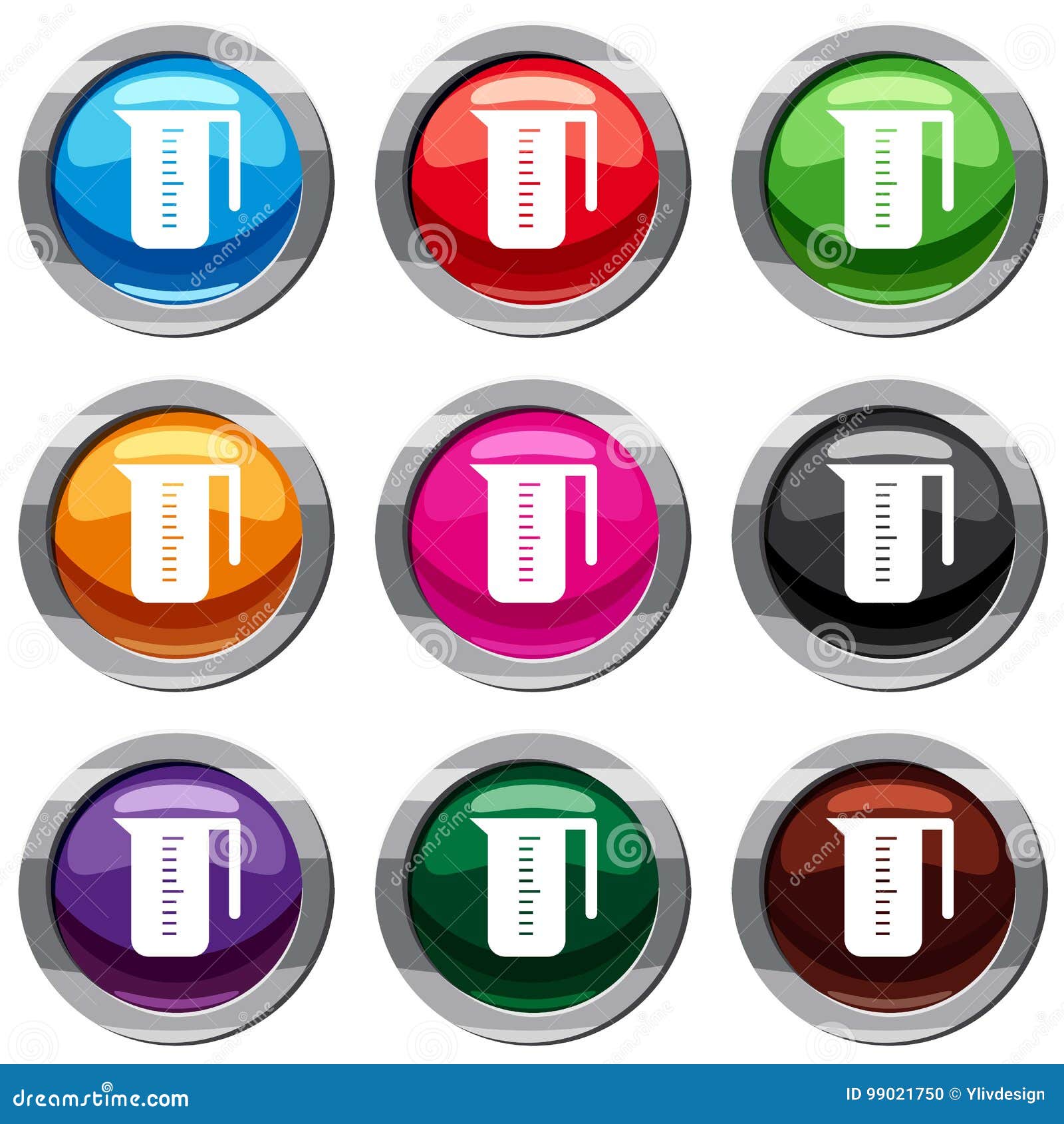 Measuring Cup Set 9 Collection Stock Vector - Illustration of measuring ...