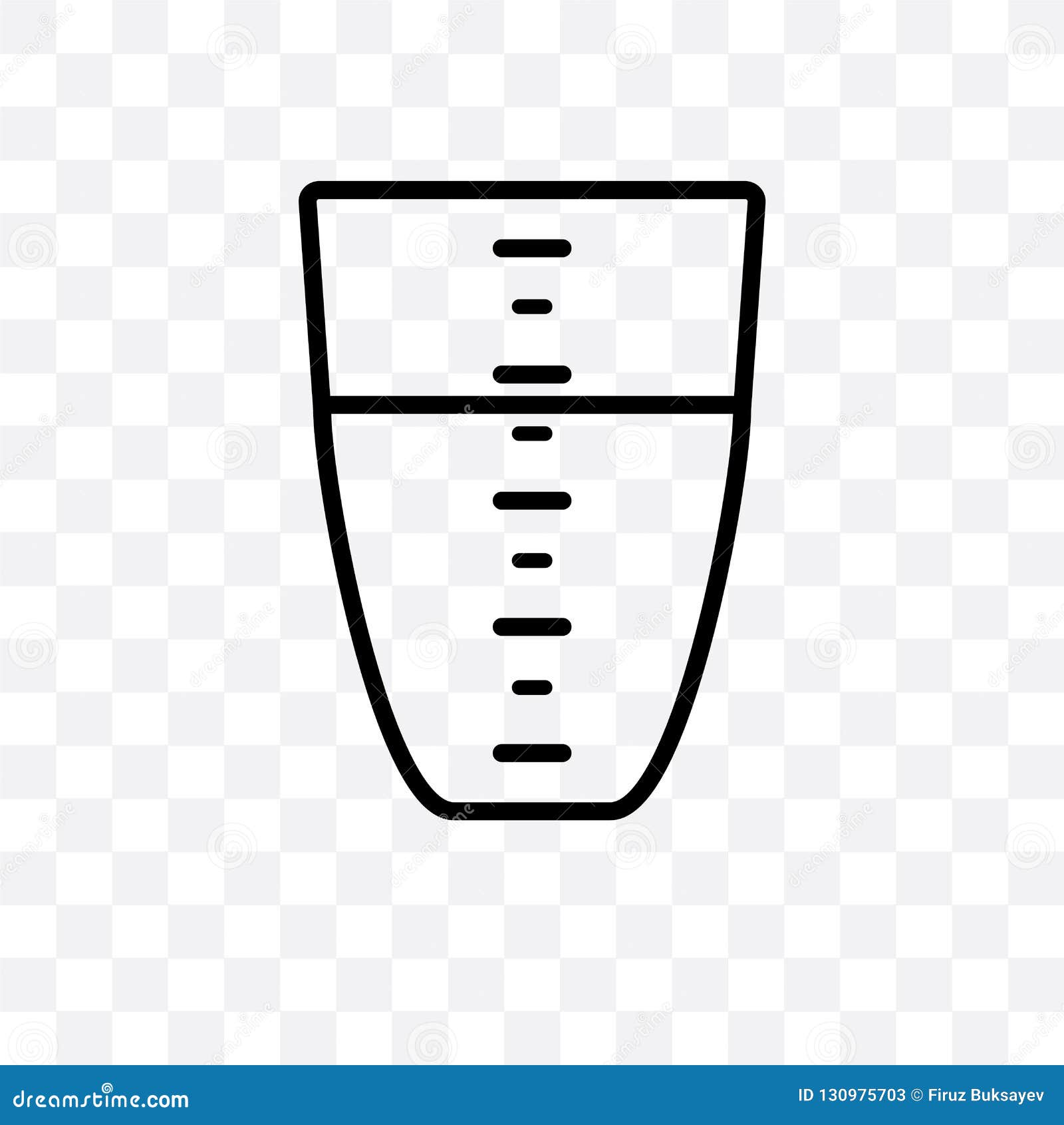 Measuring Cup Vector Linear Icon Isolated on Transparent Background ...