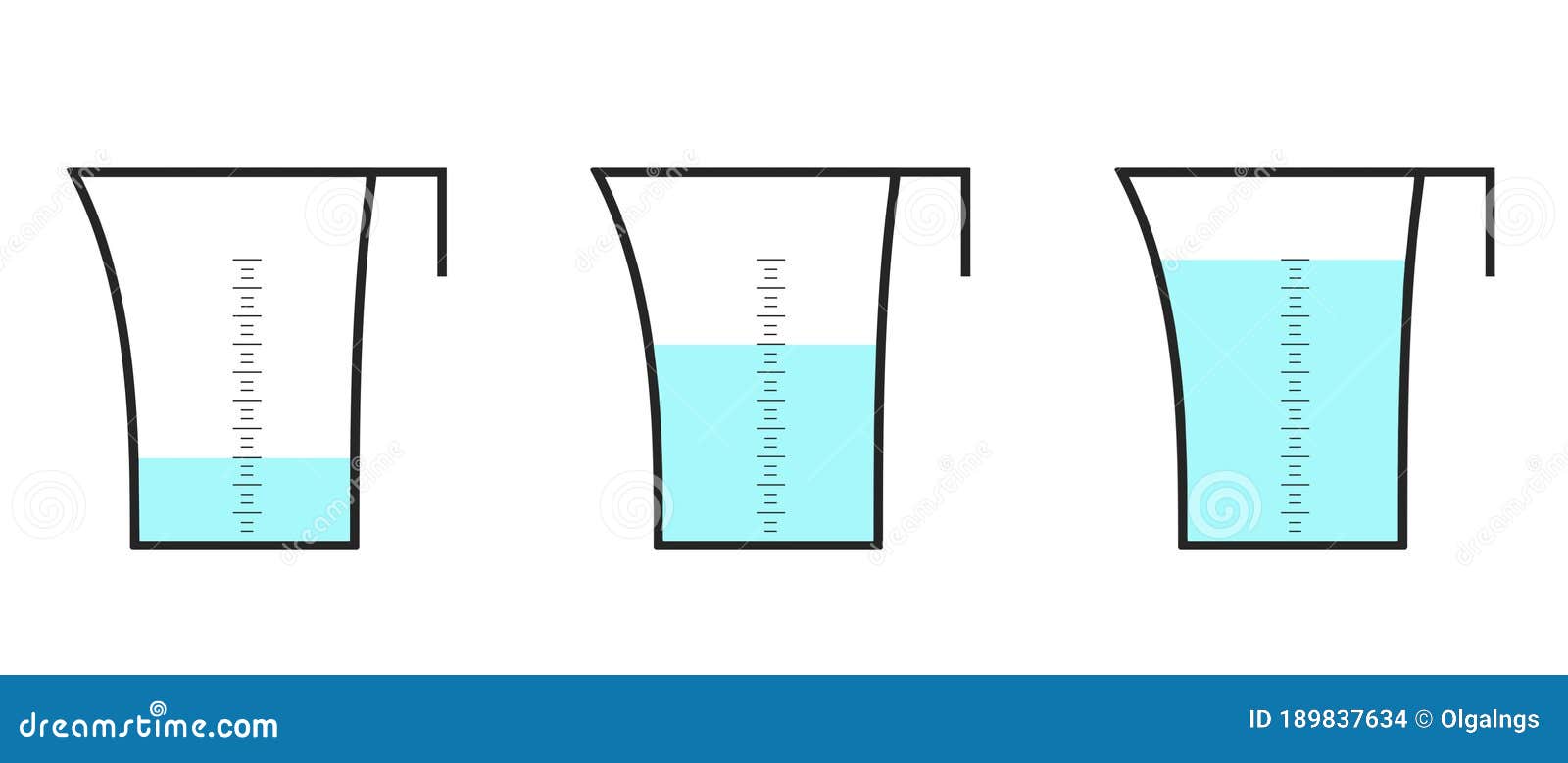 Measuring Cups with Different Fluid Levels Stock Illustration ...