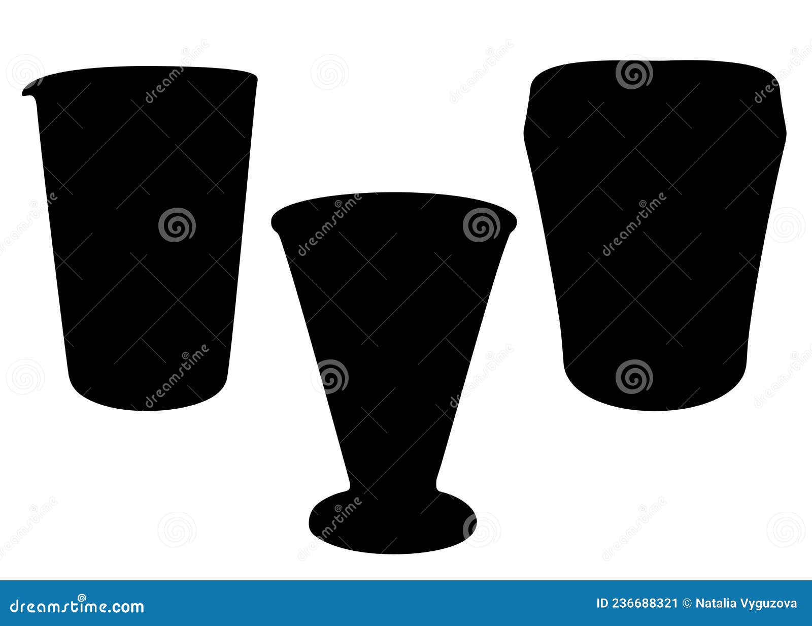 Measuring Cups without Handle. Stock Vector - Illustration of measuring ...