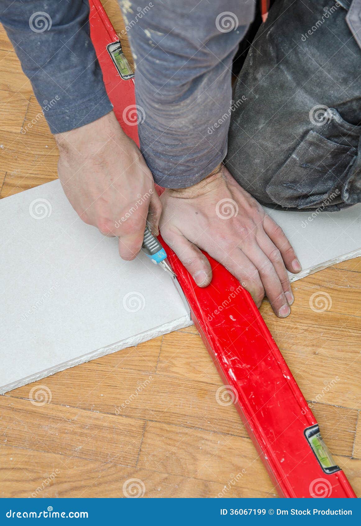 Measuring and Cutting Gypsum Plasterboard Stock Image - Image of ...