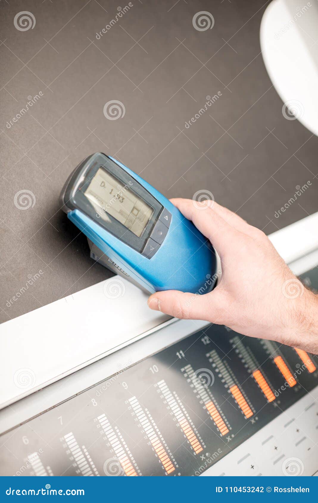 Measuring Depth Of The Black Color With Spectrometer Tool Stock Photo ...