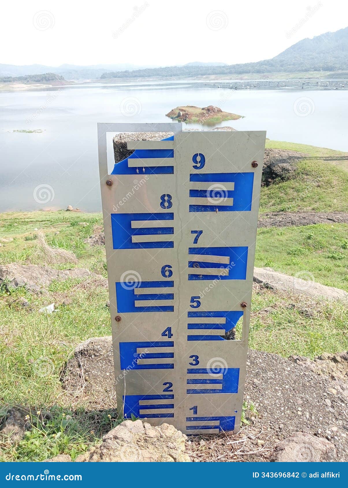 Measuring the Depth of Water in the Dam Stock Photo - Image of depth ...