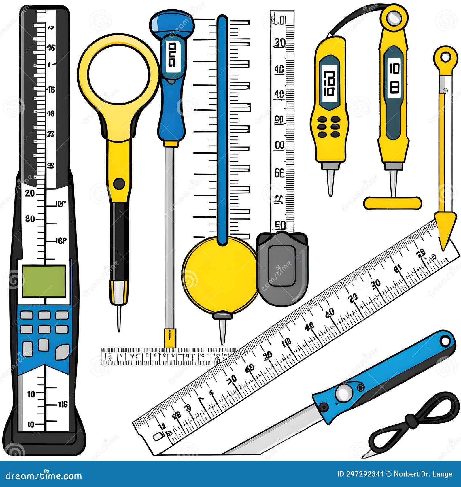 Measuring Devices, AI-generatet Stock Illustration - Illustration of ...
