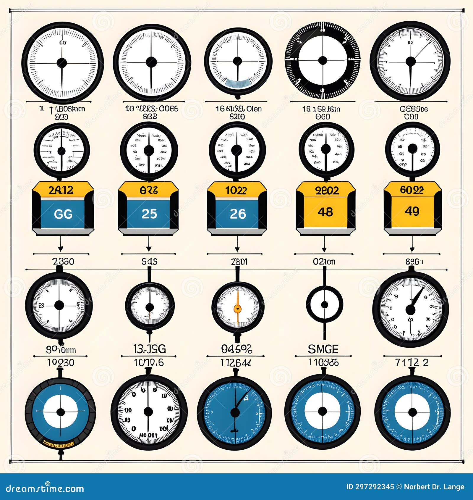 Measuring Devices, AI-generatet Stock Illustration - Illustration of ...