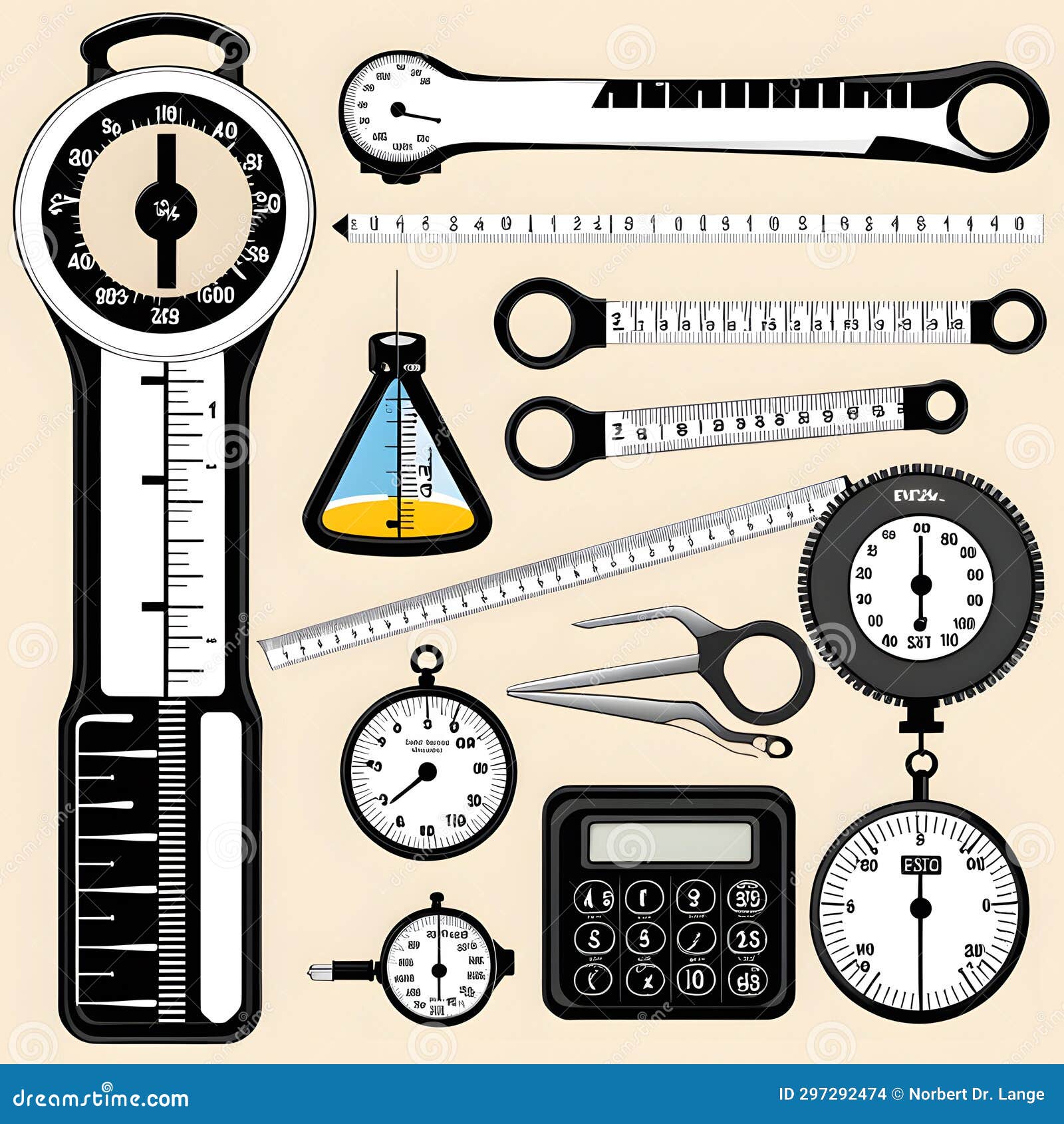 Measuring Devices, AI-generatet Stock Illustration - Illustration of ...