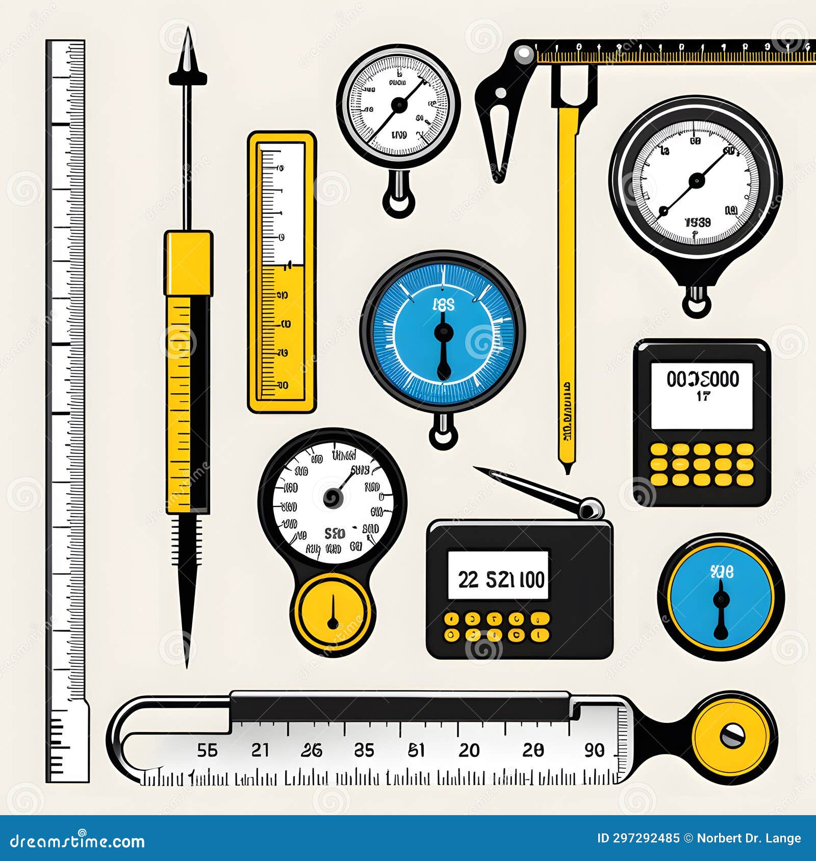 Measuring Devices, AI-generatet Stock Illustration - Illustration of ...