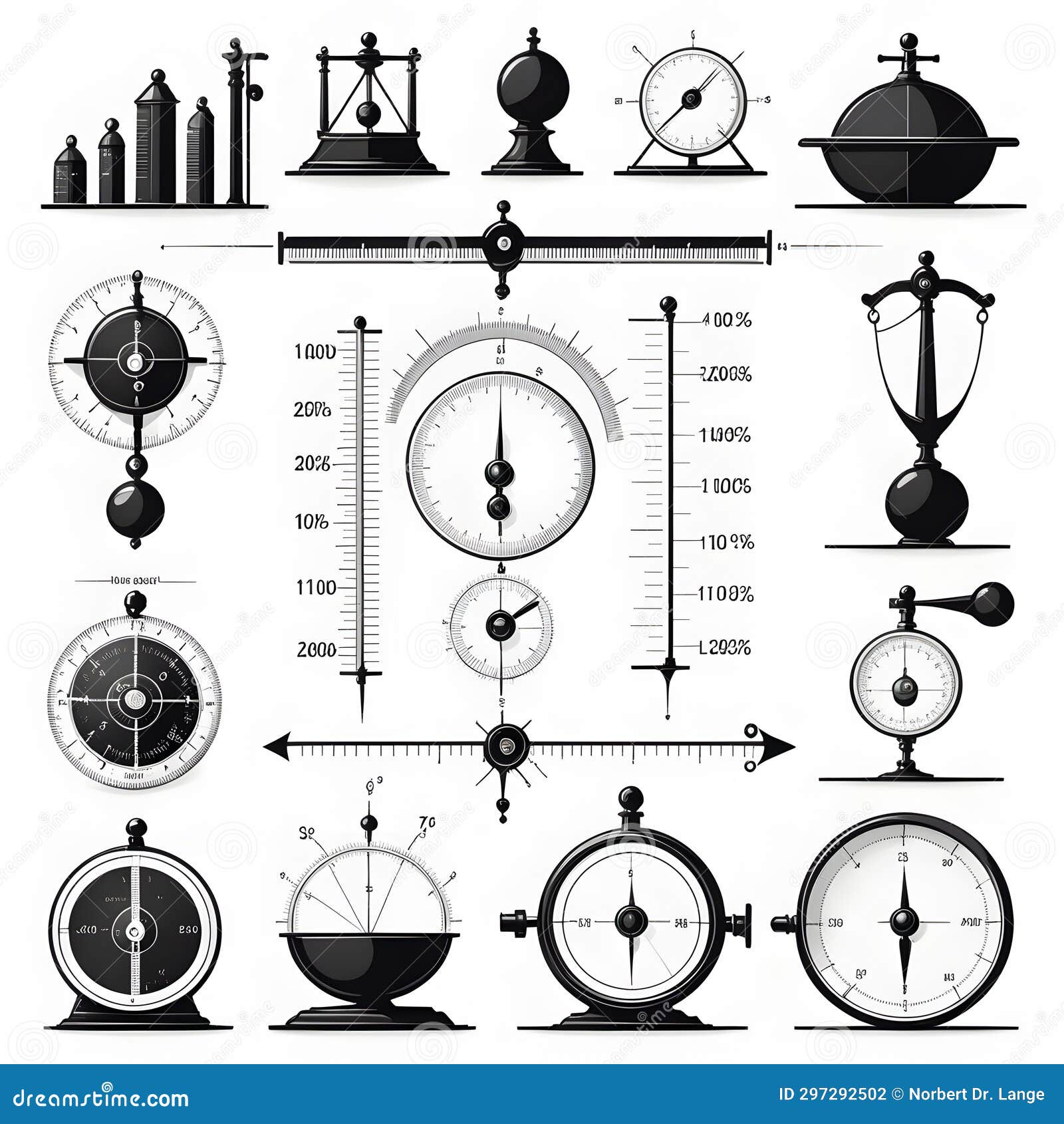 Measuring Devices, AI-generatet Stock Illustration - Illustration of ...
