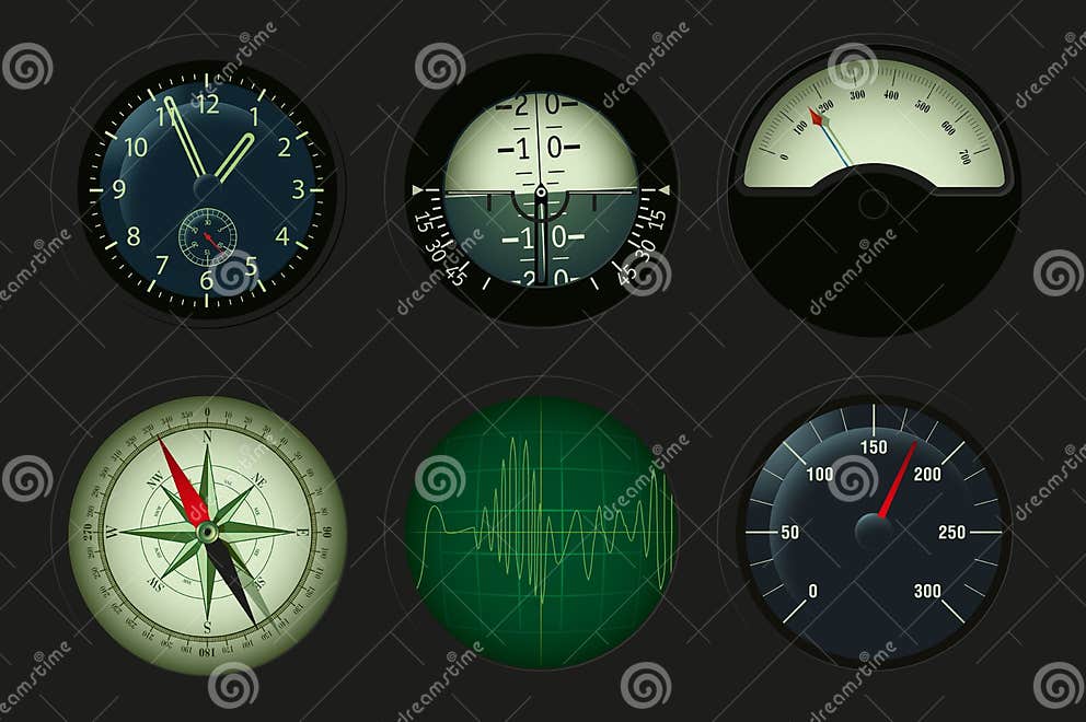 Measuring Devices and Scales Stock Vector - Illustration of military ...