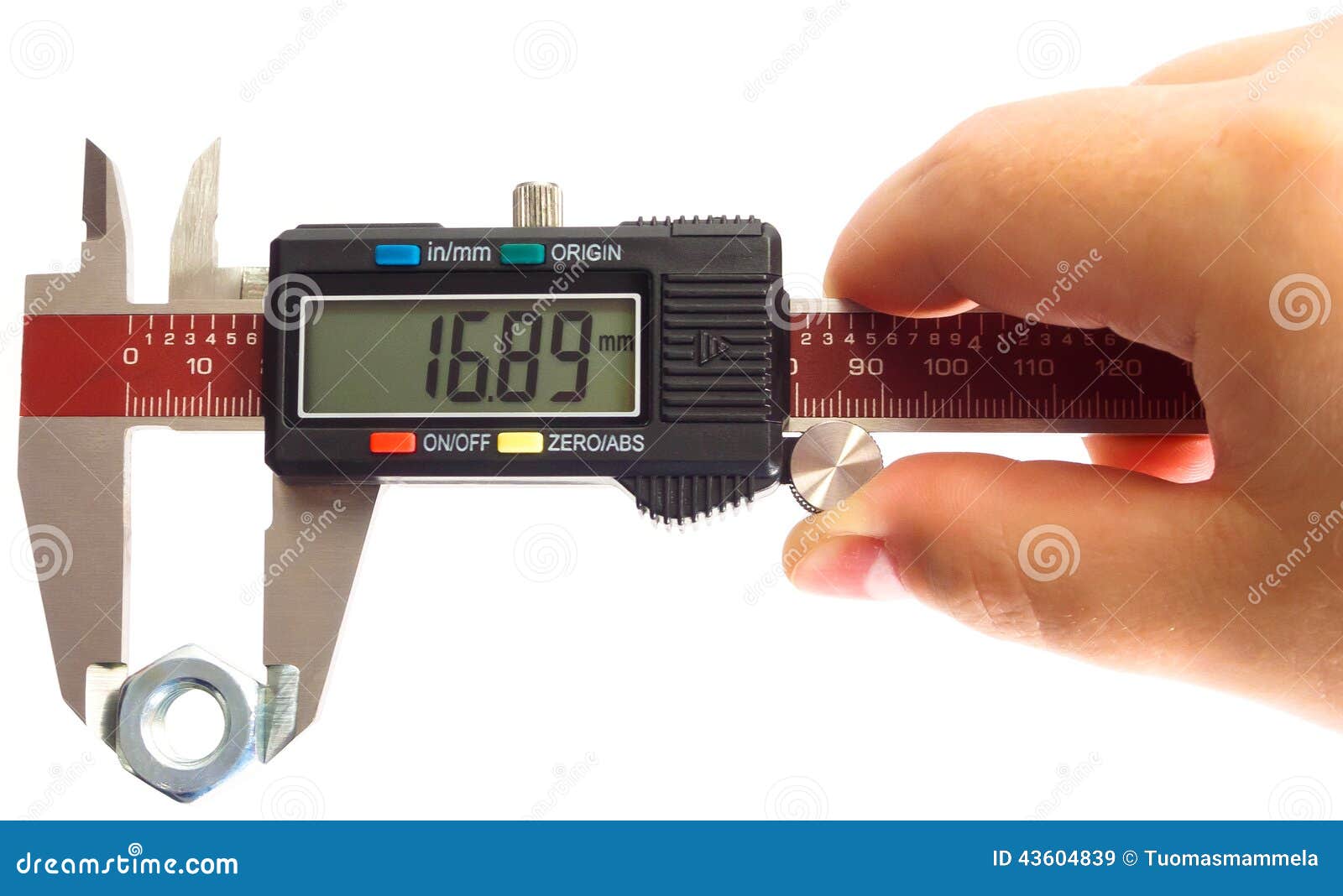 Measuring with a Digital Caliper Stock Image - Image of digital, tool ...
