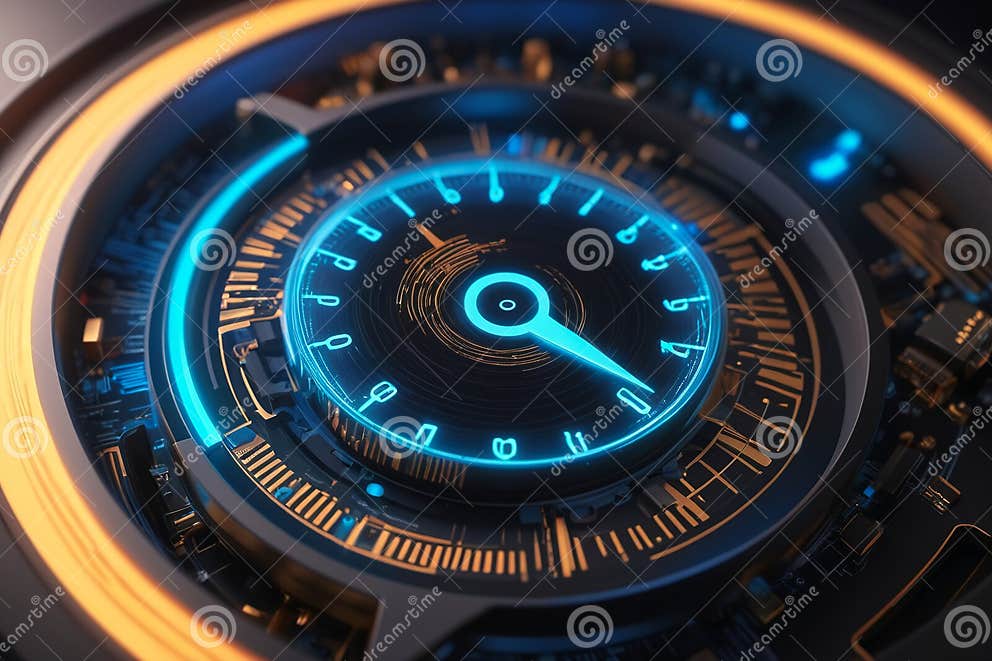 Measuring Digital Data on Futuristic Dial Stock Illustration ...