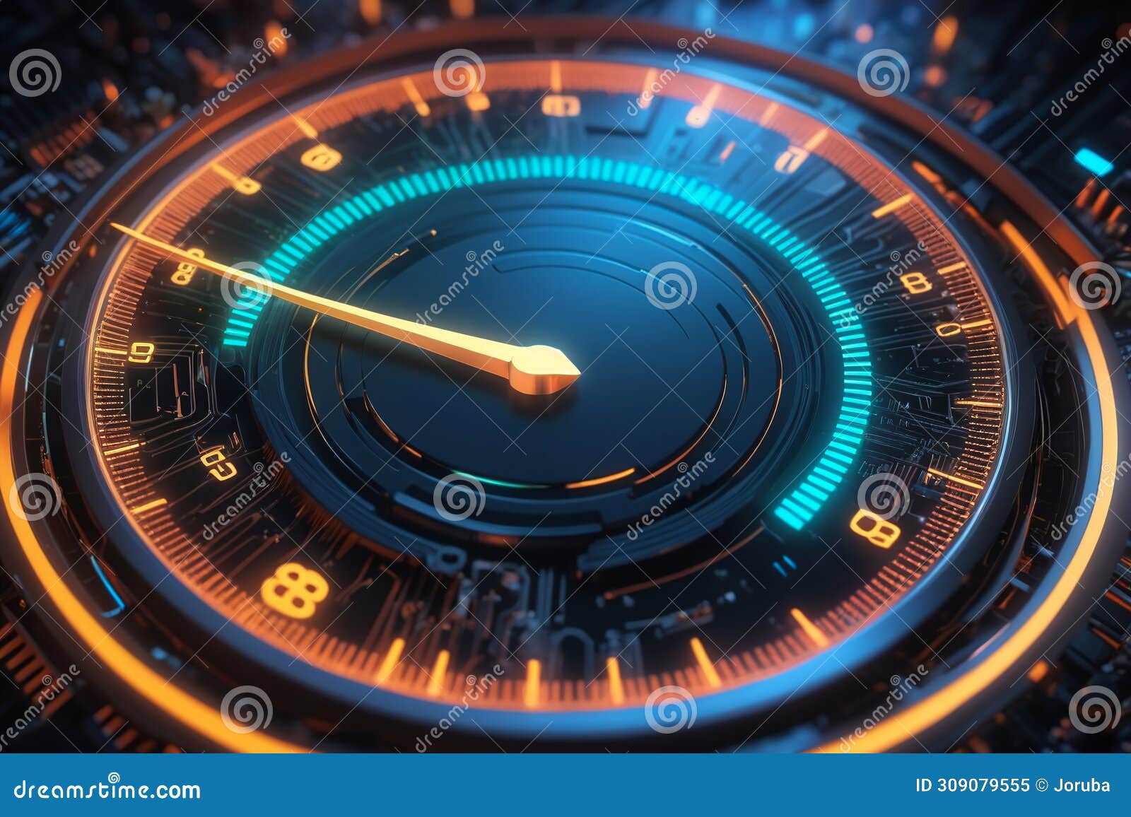 Measuring Digital Data on Futuristic Dial Stock Illustration ...