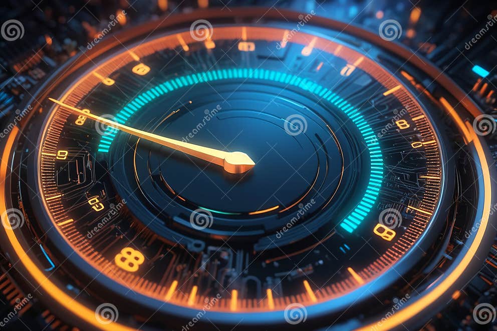 Measuring Digital Data on Futuristic Dial Stock Illustration ...