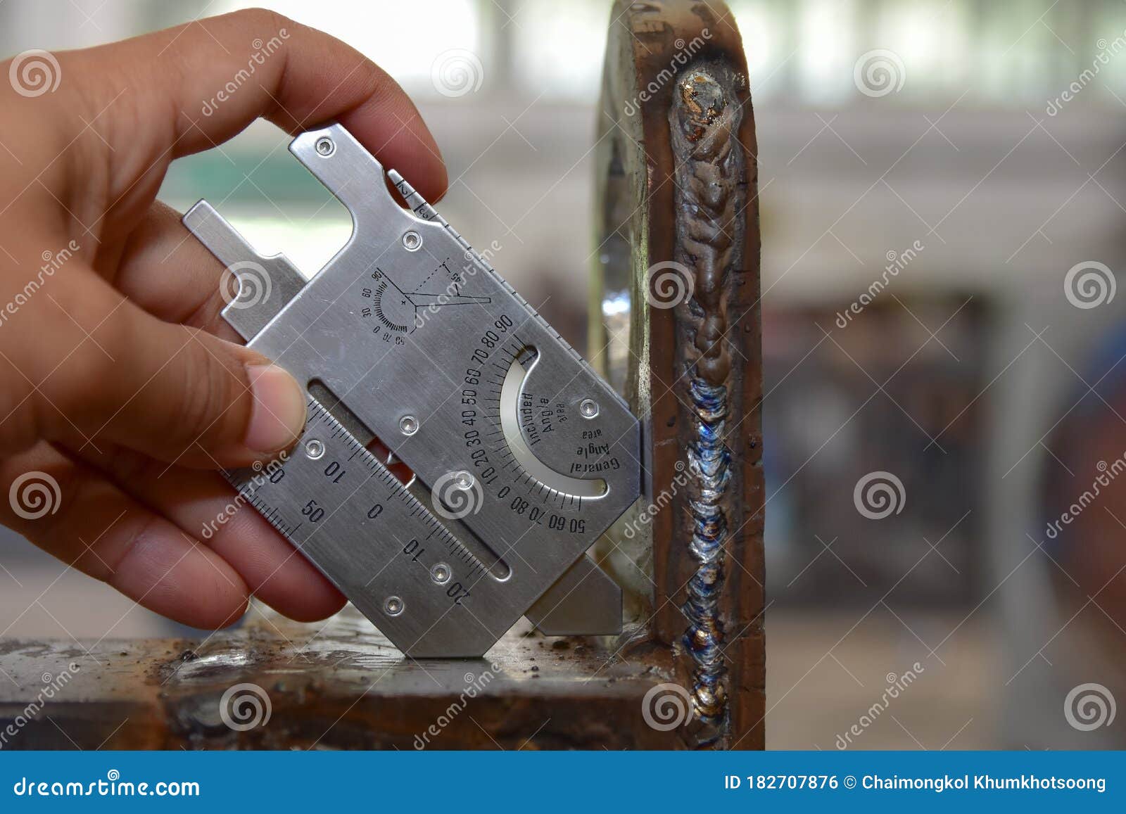 Measuring the Dimension of the Welding Stock Photo - Image of ...