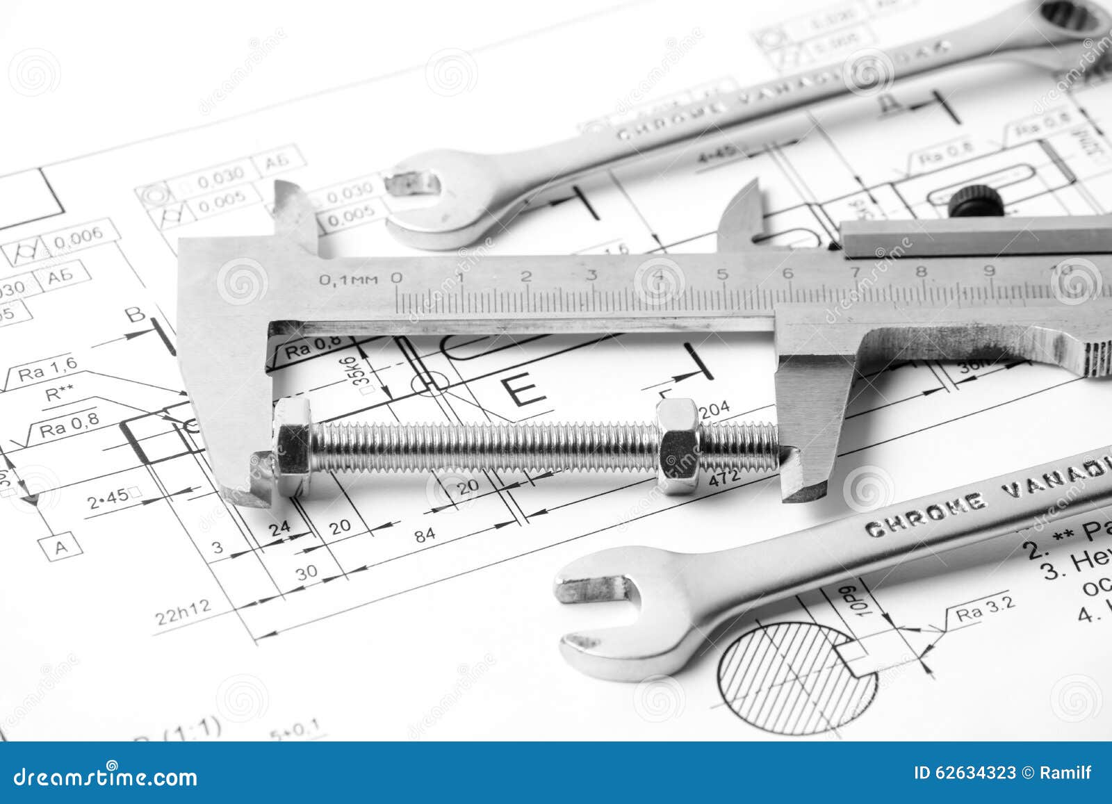 Measuring and Drawing Instruments in the Drawings Stock Image - Image ...
