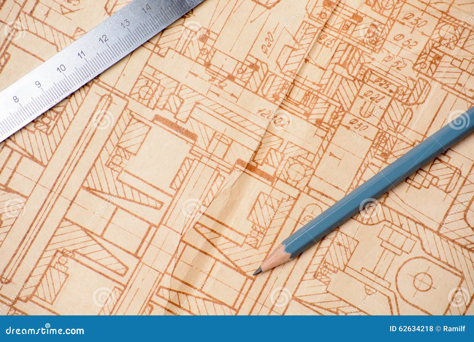 Measuring, Drawing Instruments And Old Drawings Stock Photography ...