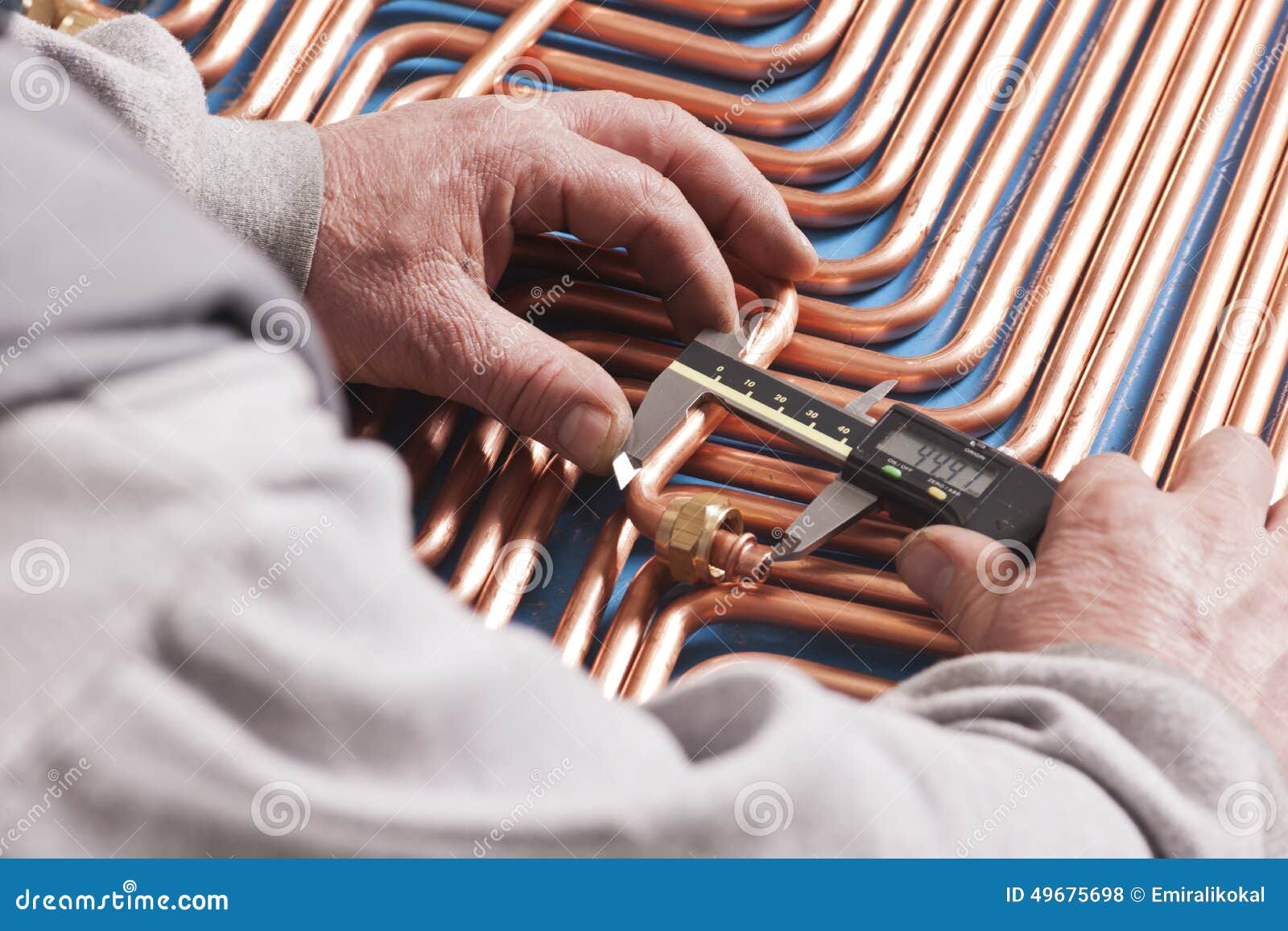 Measuring by Electronic Slide Gauge Stock Photo - Image of work ...