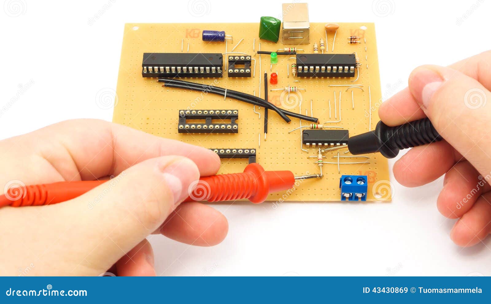 Measuring an Electronics Board Stock Image - Image of multimeter ...