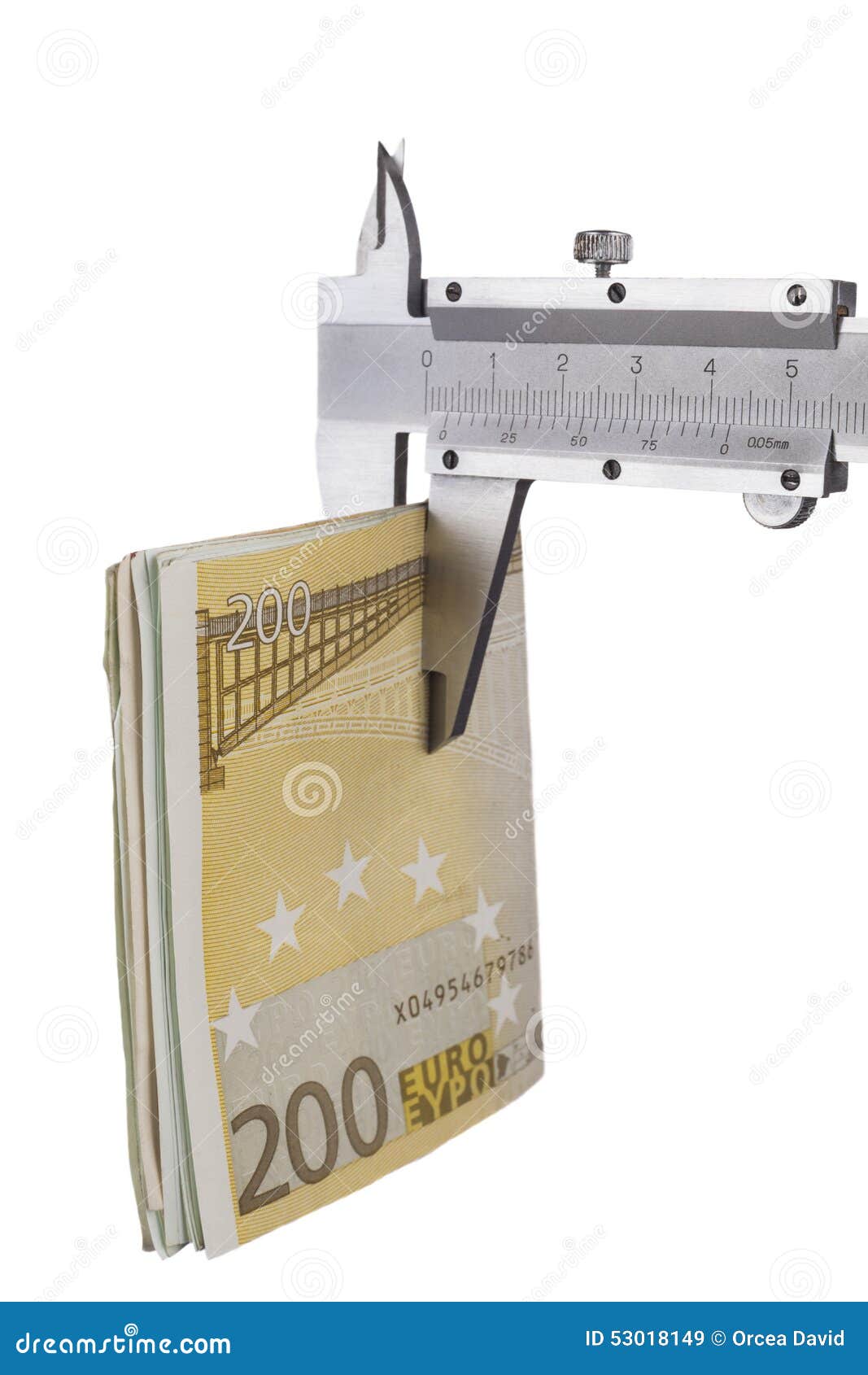 Measuring Euro Banknotes stock image. Image of economic - 53018149