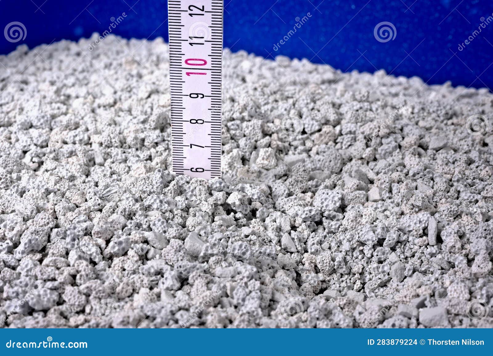 Measuring the Filling Height of Cat Litter. Stock Photo - Image of ...