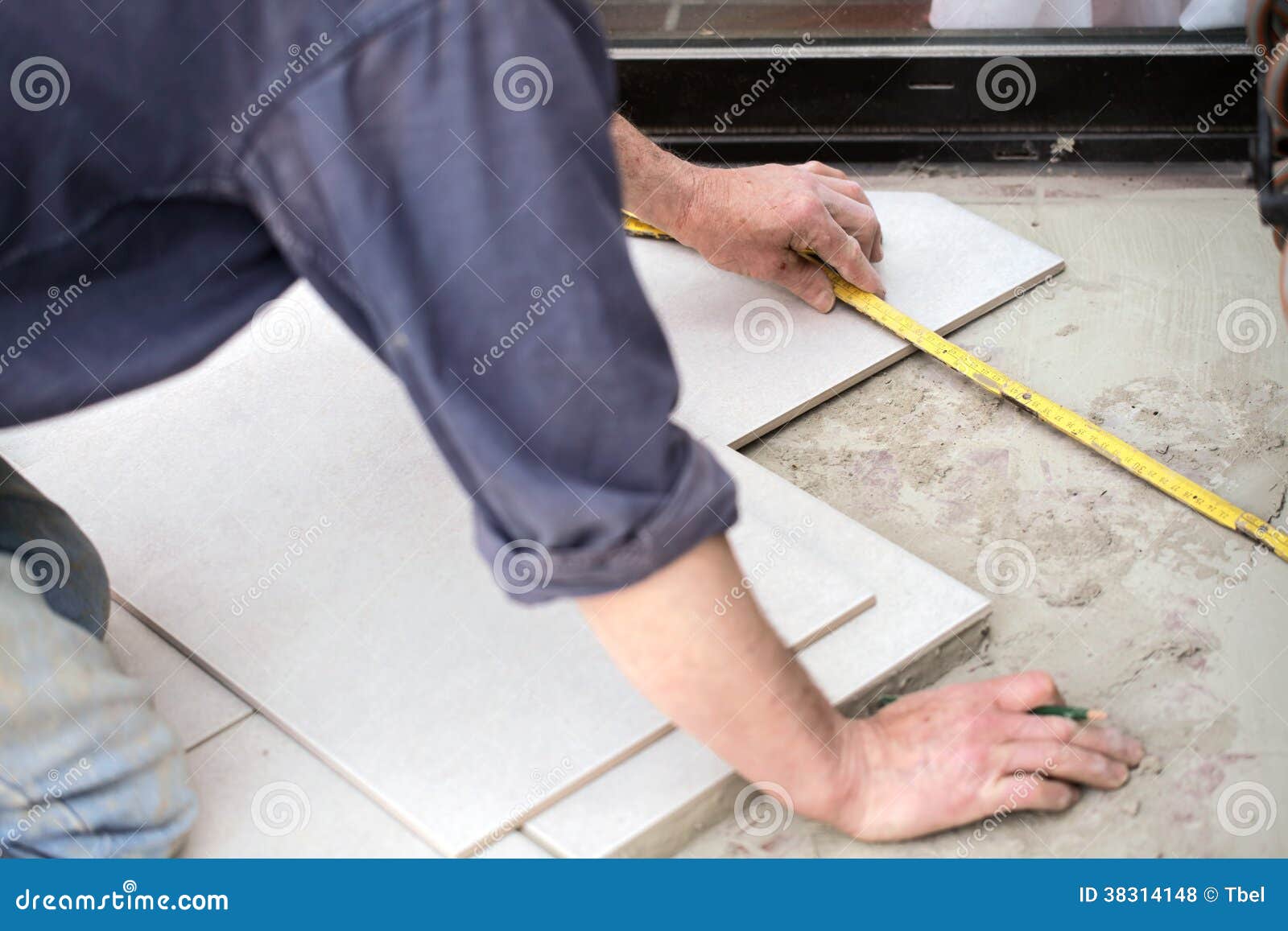 Measuring a floor tile 3 stock photo. Image of home, rule - 38314148