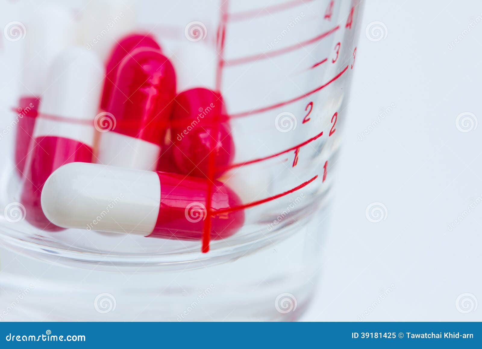 Measuring Glass with Capsules Stock Image - Image of pharmacy, drawing ...