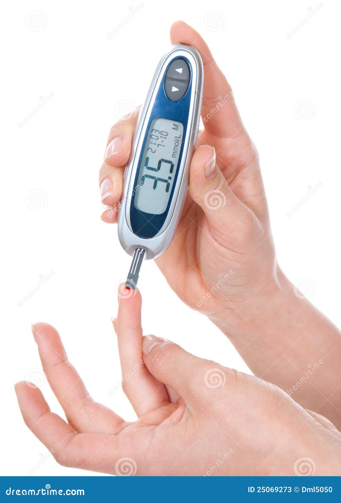 Measuring Glucose Blood Test Glucometer Stock Image - Image of blood ...