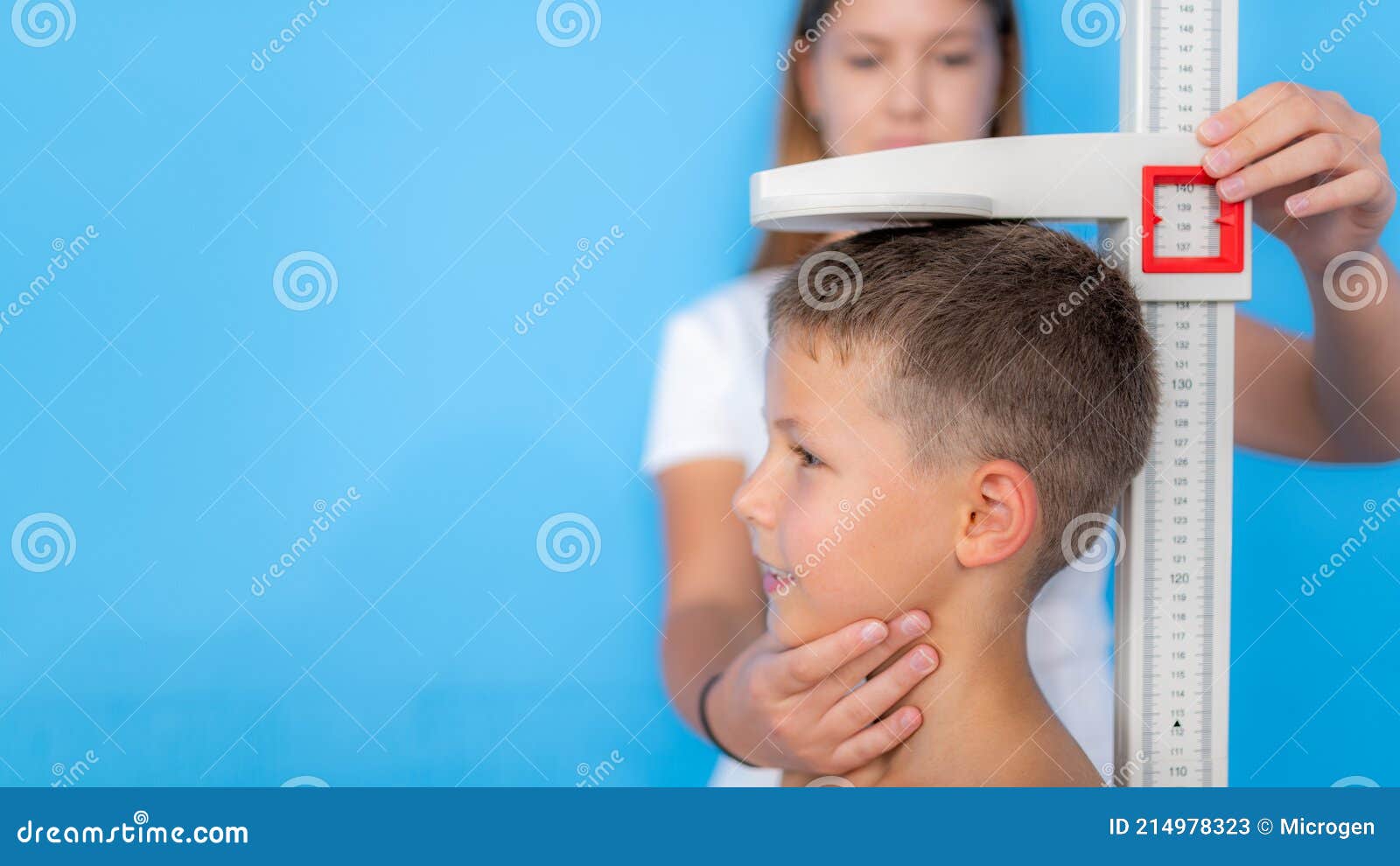 Measuring Height of Children, Auxologic Anthropometry Stock Image ...