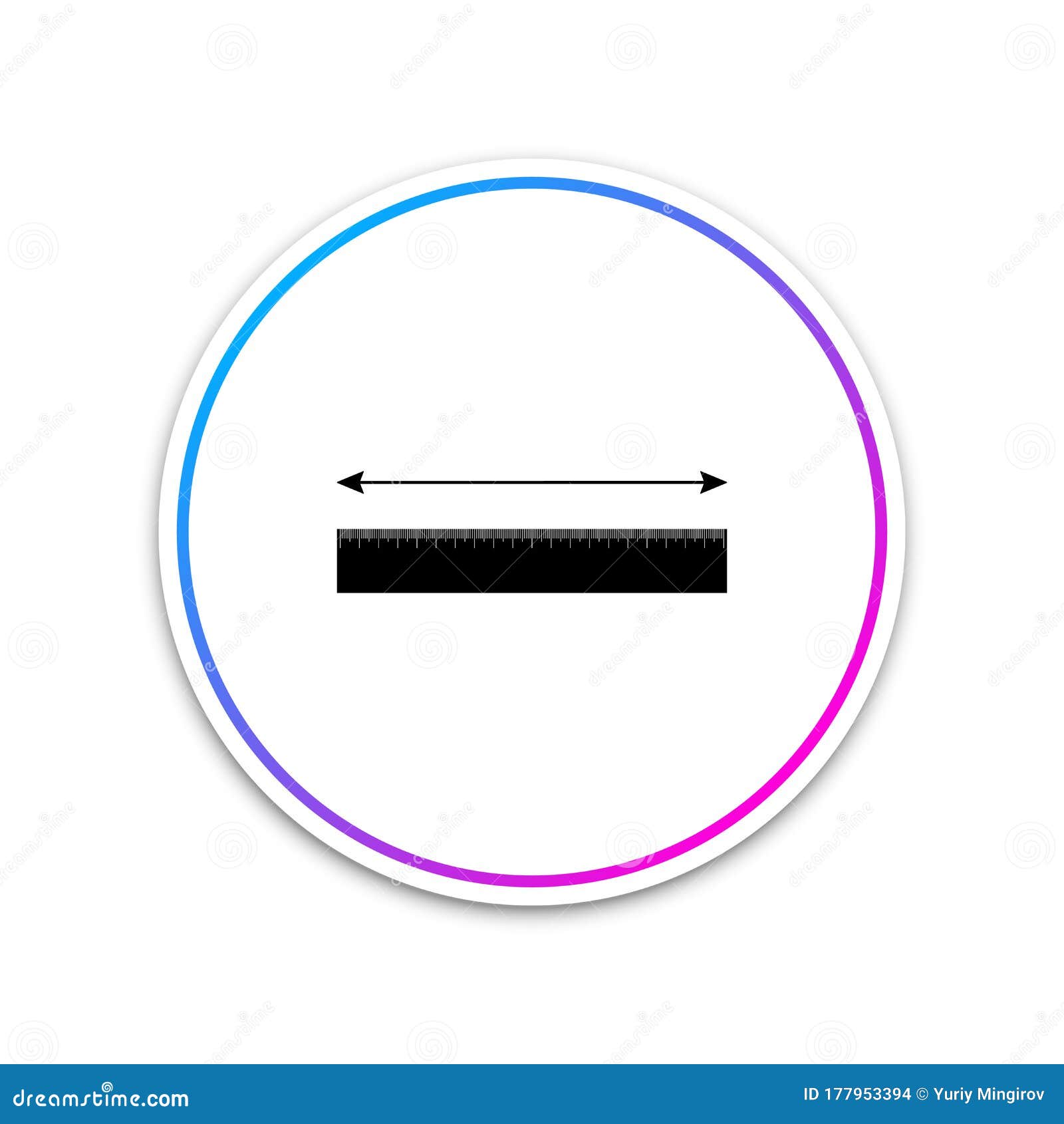 The Measuring Height and Length Icon Isolated on White Background ...