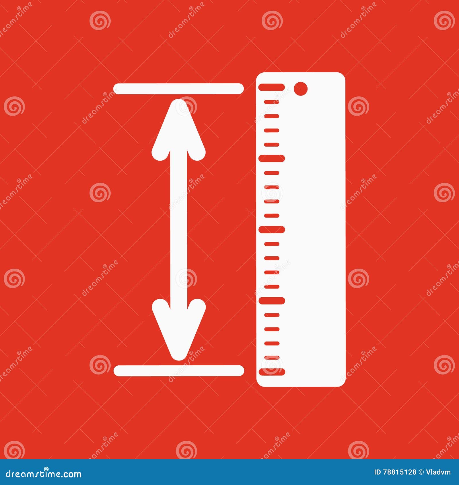 The Length Icon. Longitude, Yardage, Lgth Symbol. Flat Cartoon Vector ...