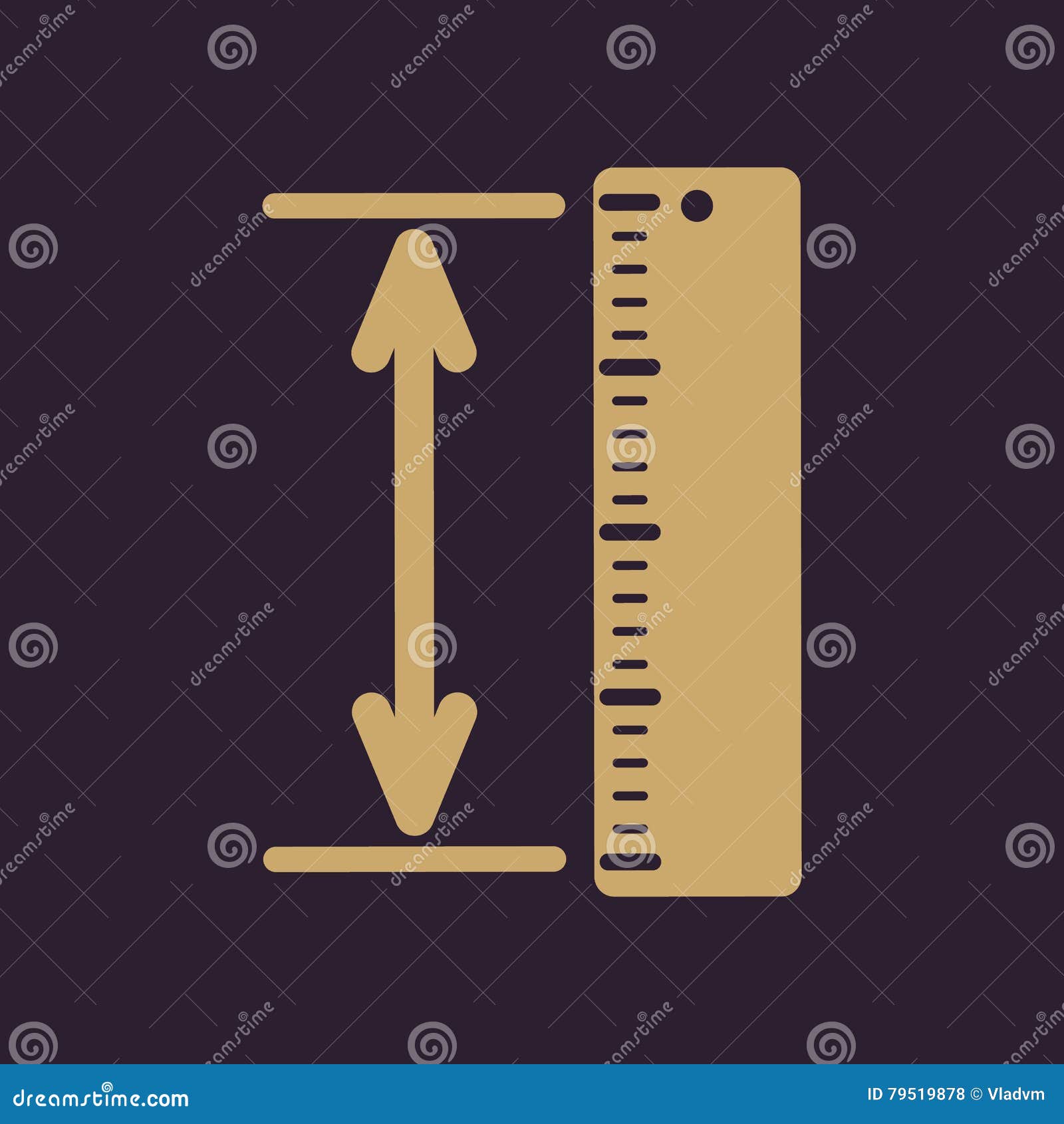 The Measuring Height and Length Icon. Ruler, Straightedge, Scale Symbol ...