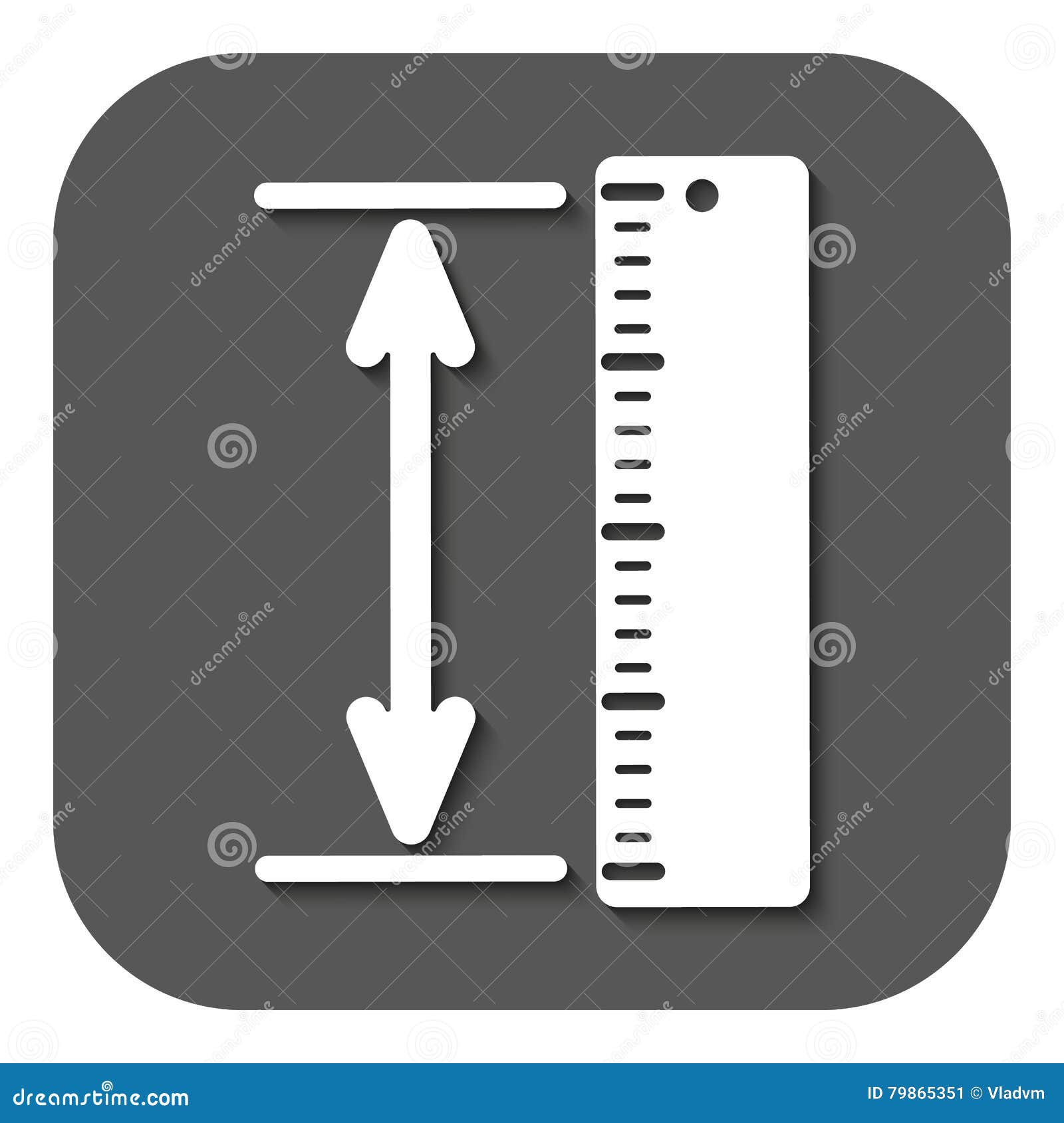 The Measuring Height and Length Icon. Ruler, Straightedge, Scale Symbol ...