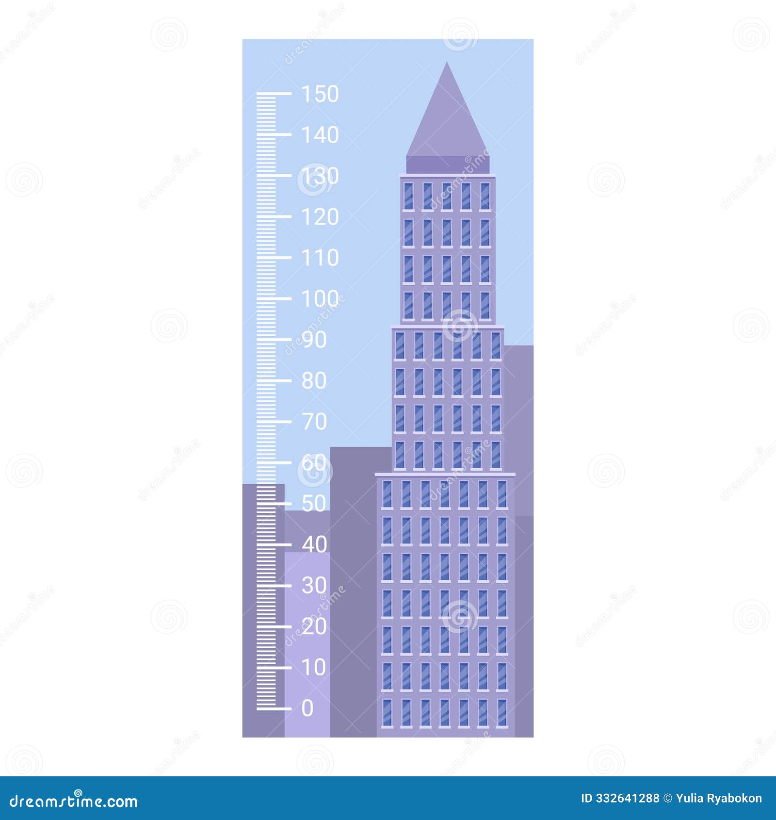 Measuring Height of Modern Skyscraper Using Large Ruler Stock Photo ...
