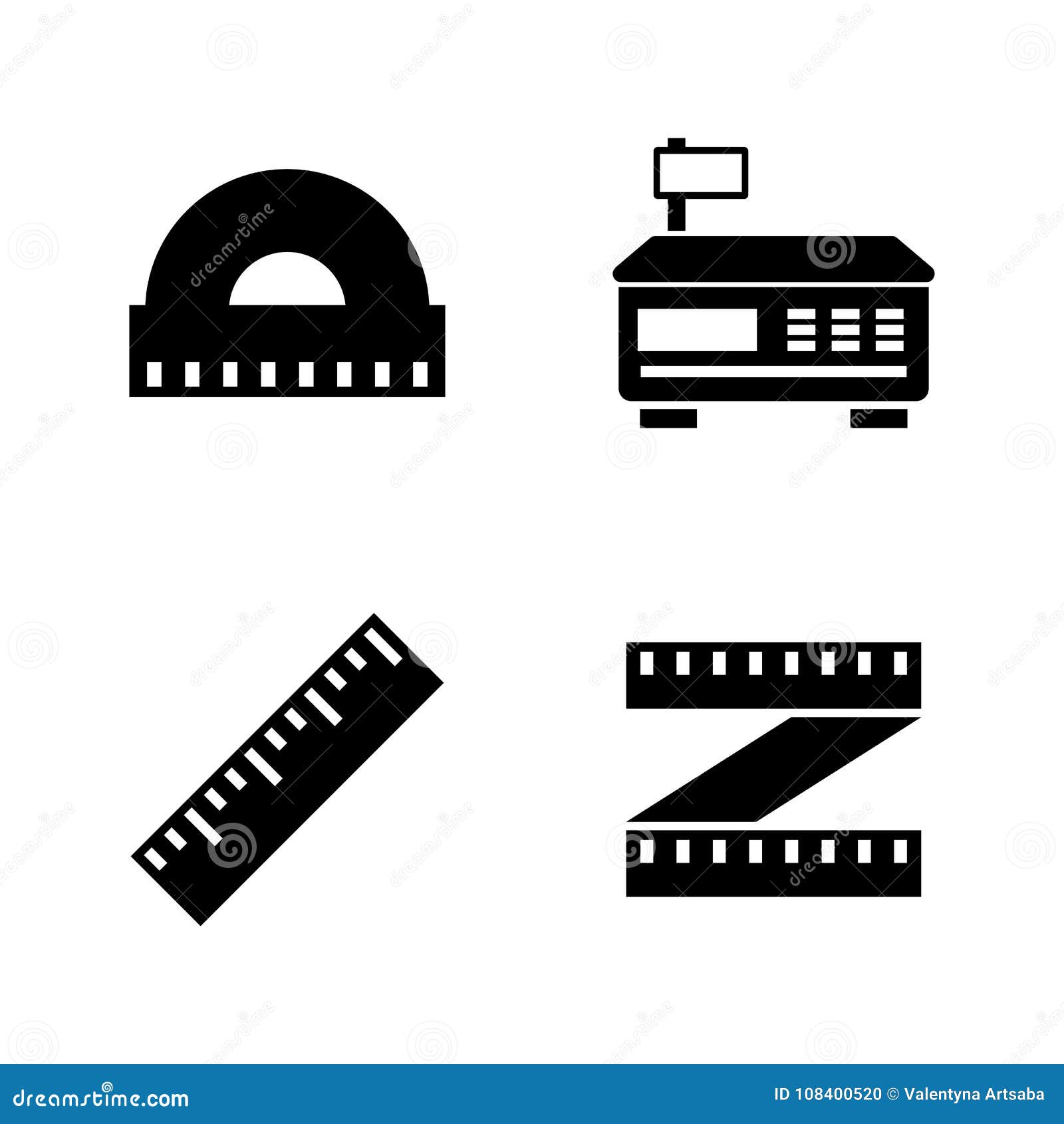 Measuring Instrument. Simple Related Vector Icons Stock Vector ...