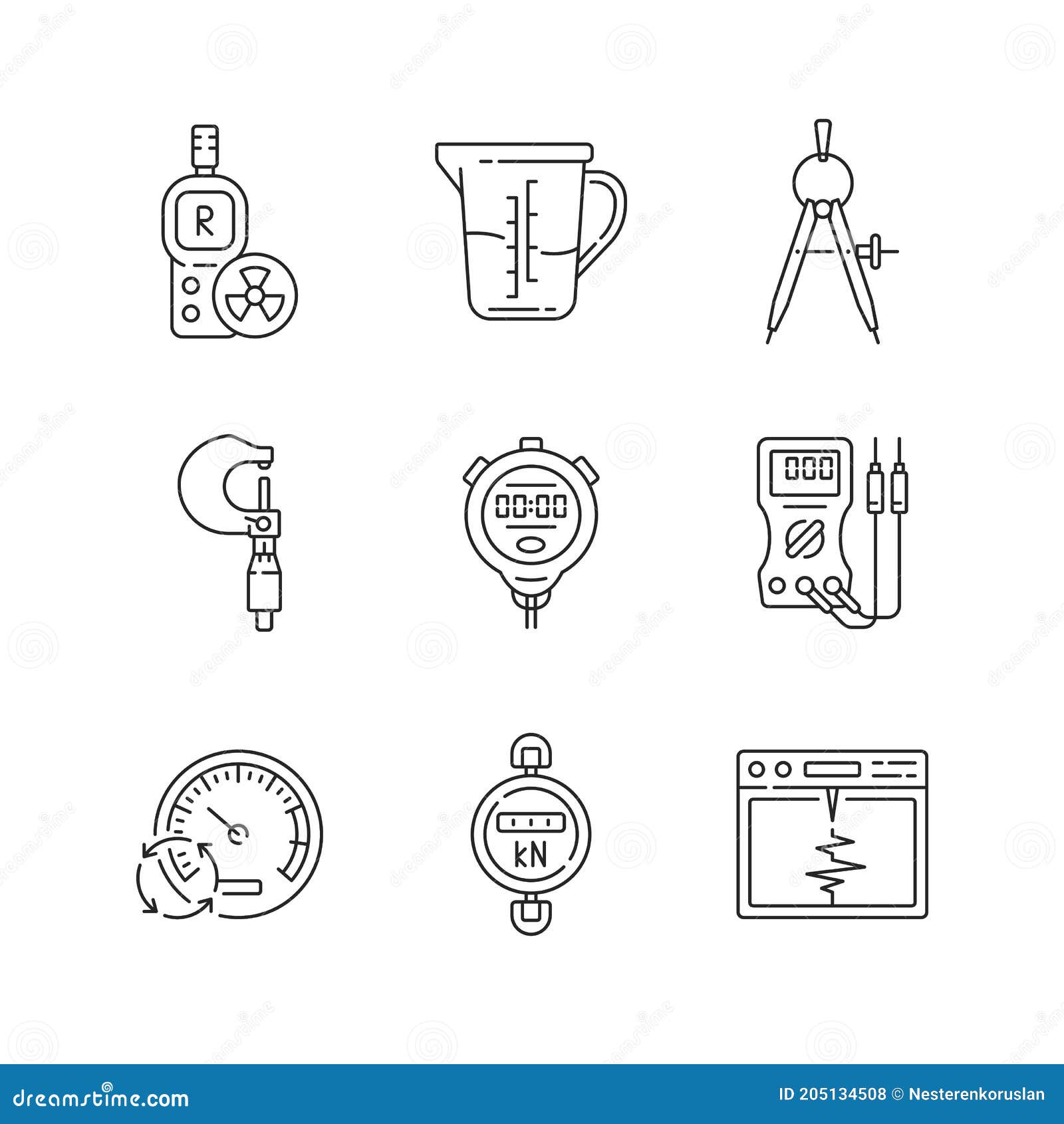 Measuring Instruments Linear Icons Set Stock Vector - Illustration of ... Measuring Instruments Linear Icons Set Stock Vector - Illustration of ...