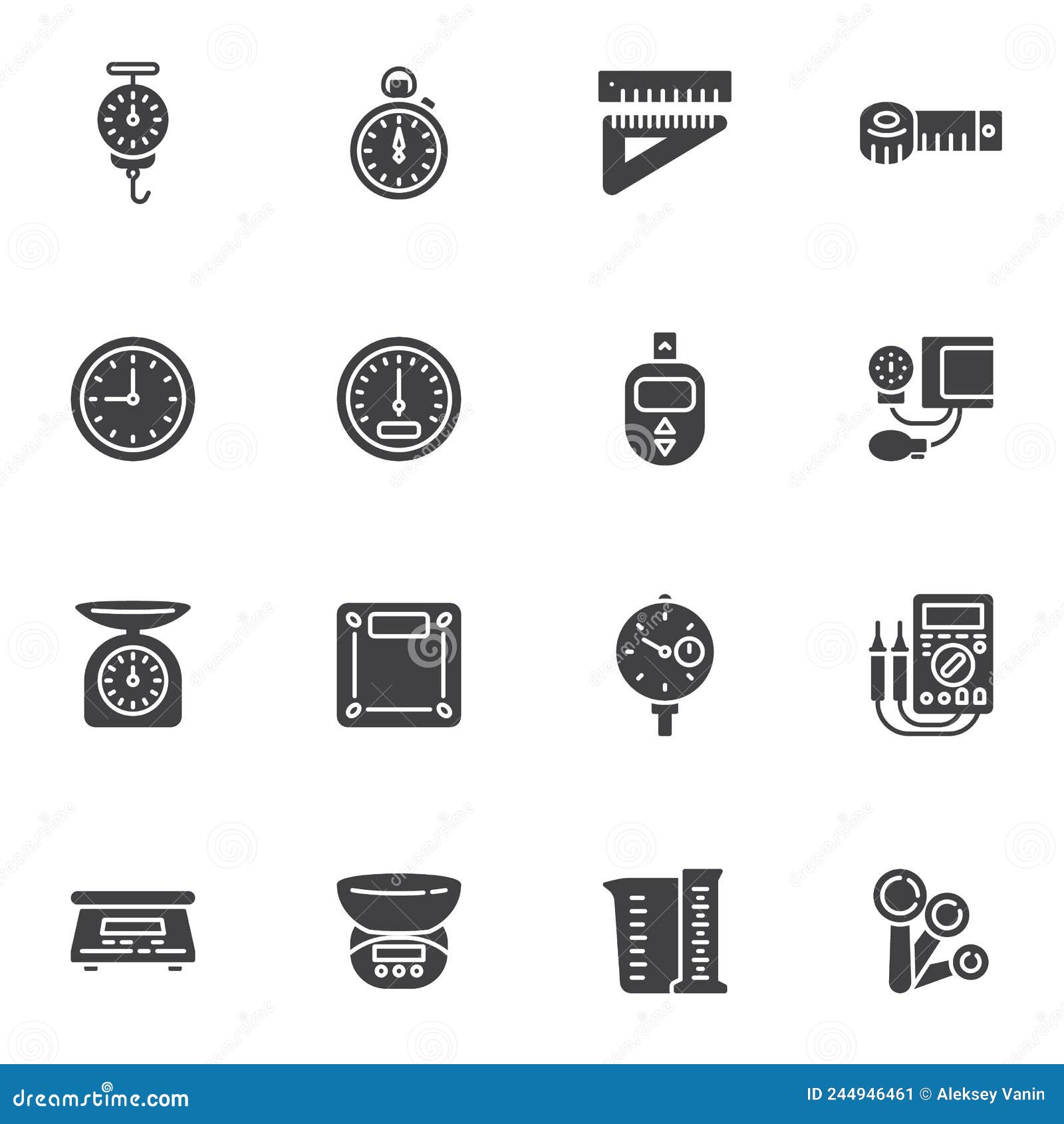 Measuring Instruments Line Icon Vector Illustration | CartoonDealer.com ...