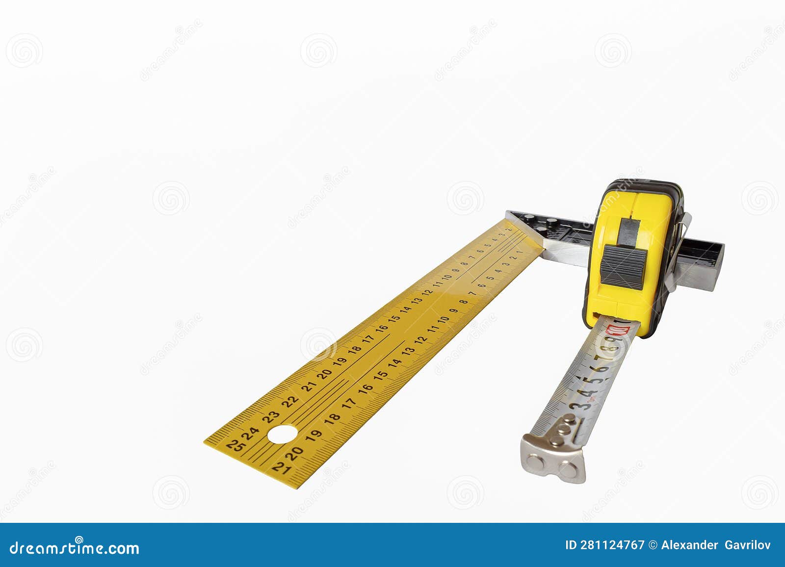 Measuring Instruments on a White Background. a Working Tool Stock Image ...