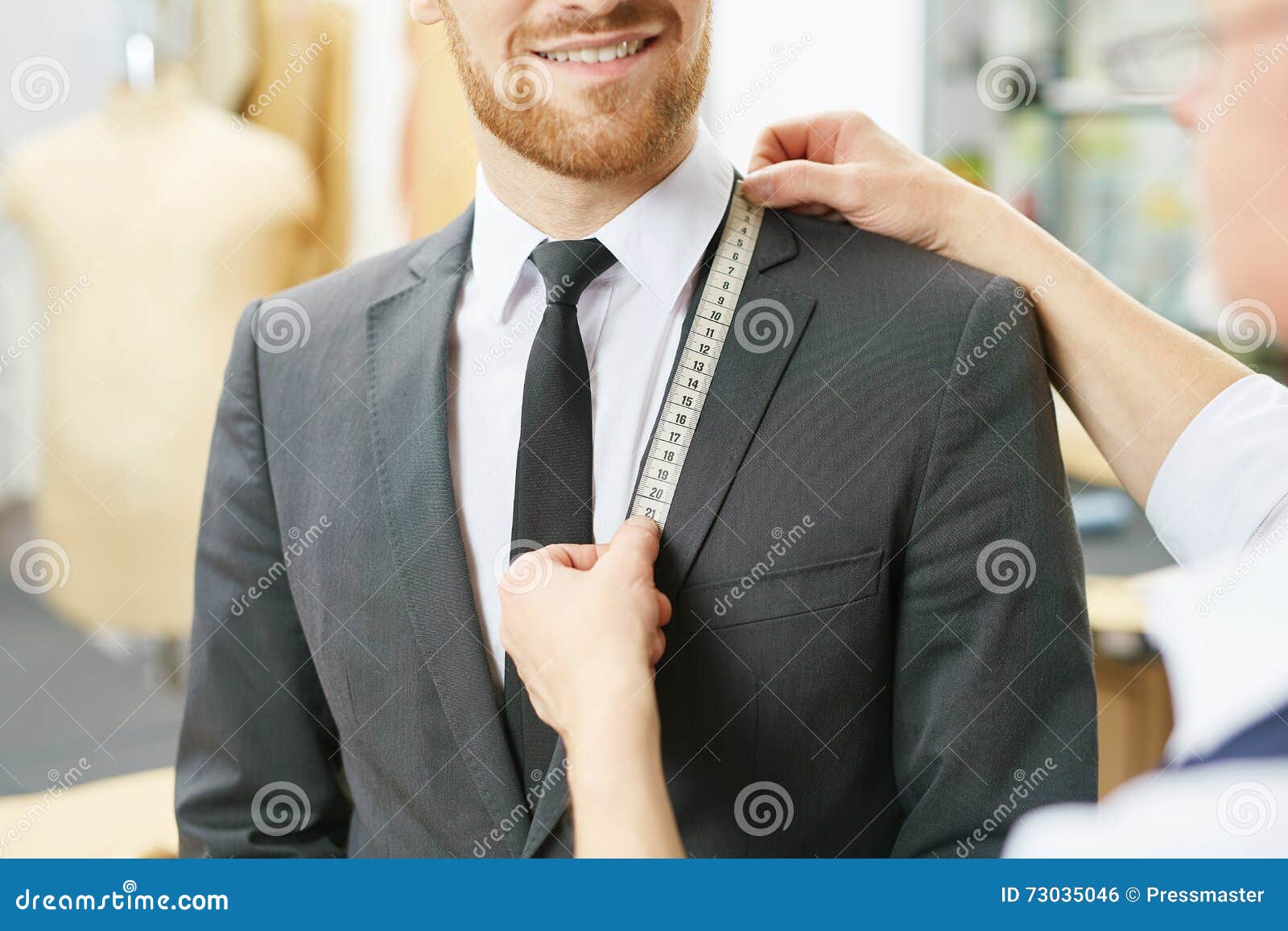 Measuring jacket collar stock photo. Image of happy, adult - 73035046