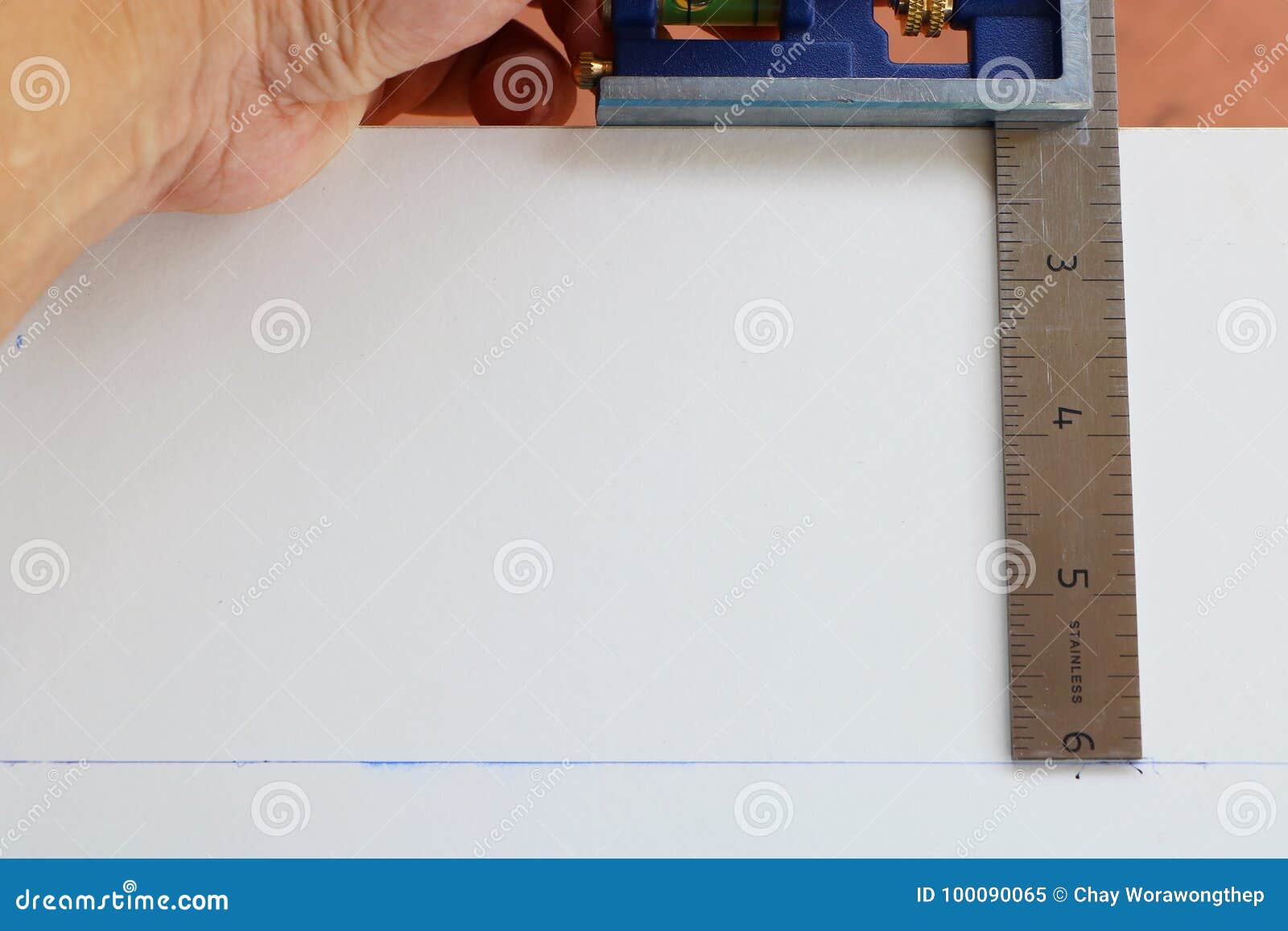 Measuring the Length of a Board Stock Image - Image of closeup, house ...
