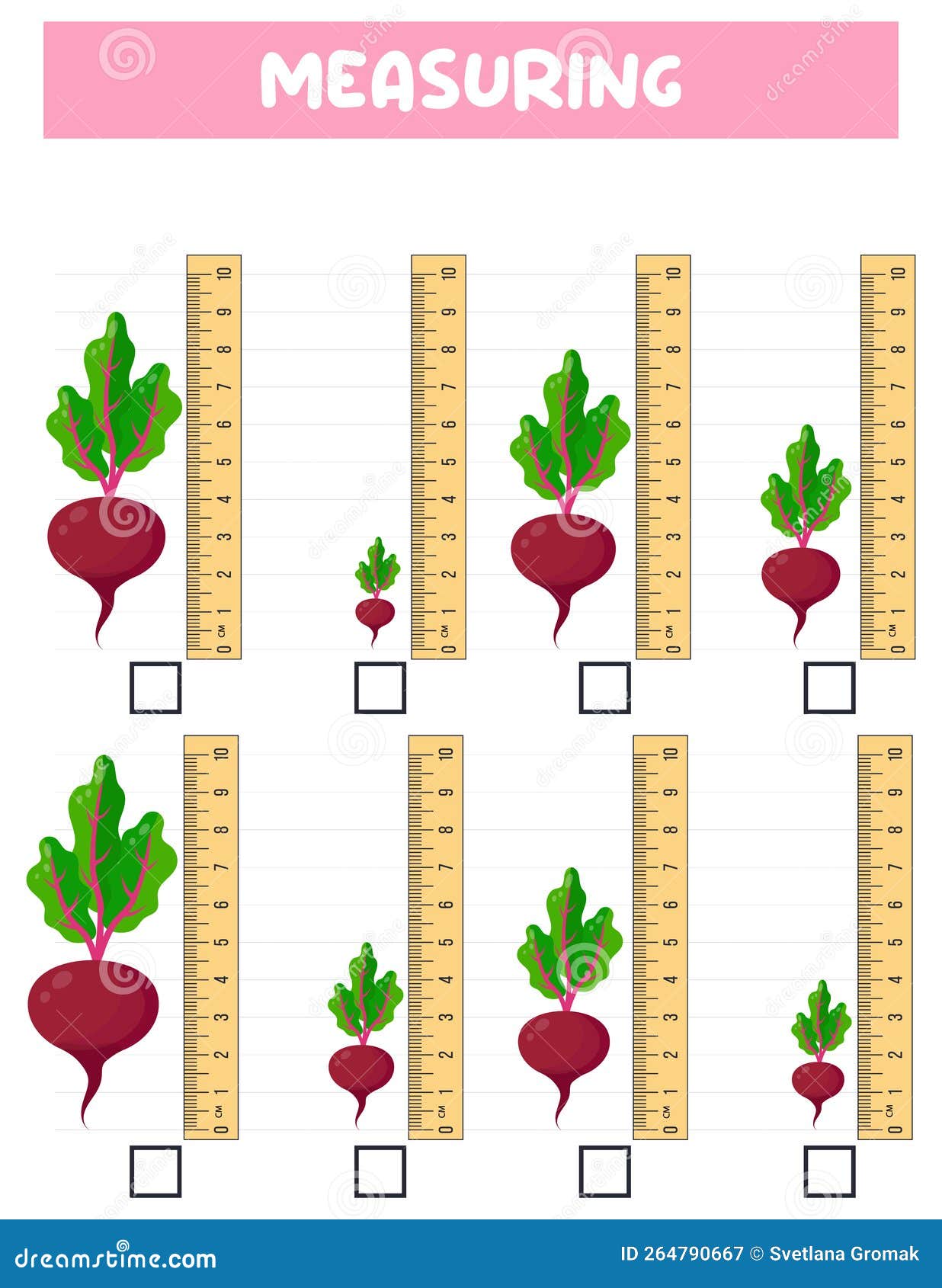 Measuring Length with Ruler. Education Developing Worksheet. Game for ...