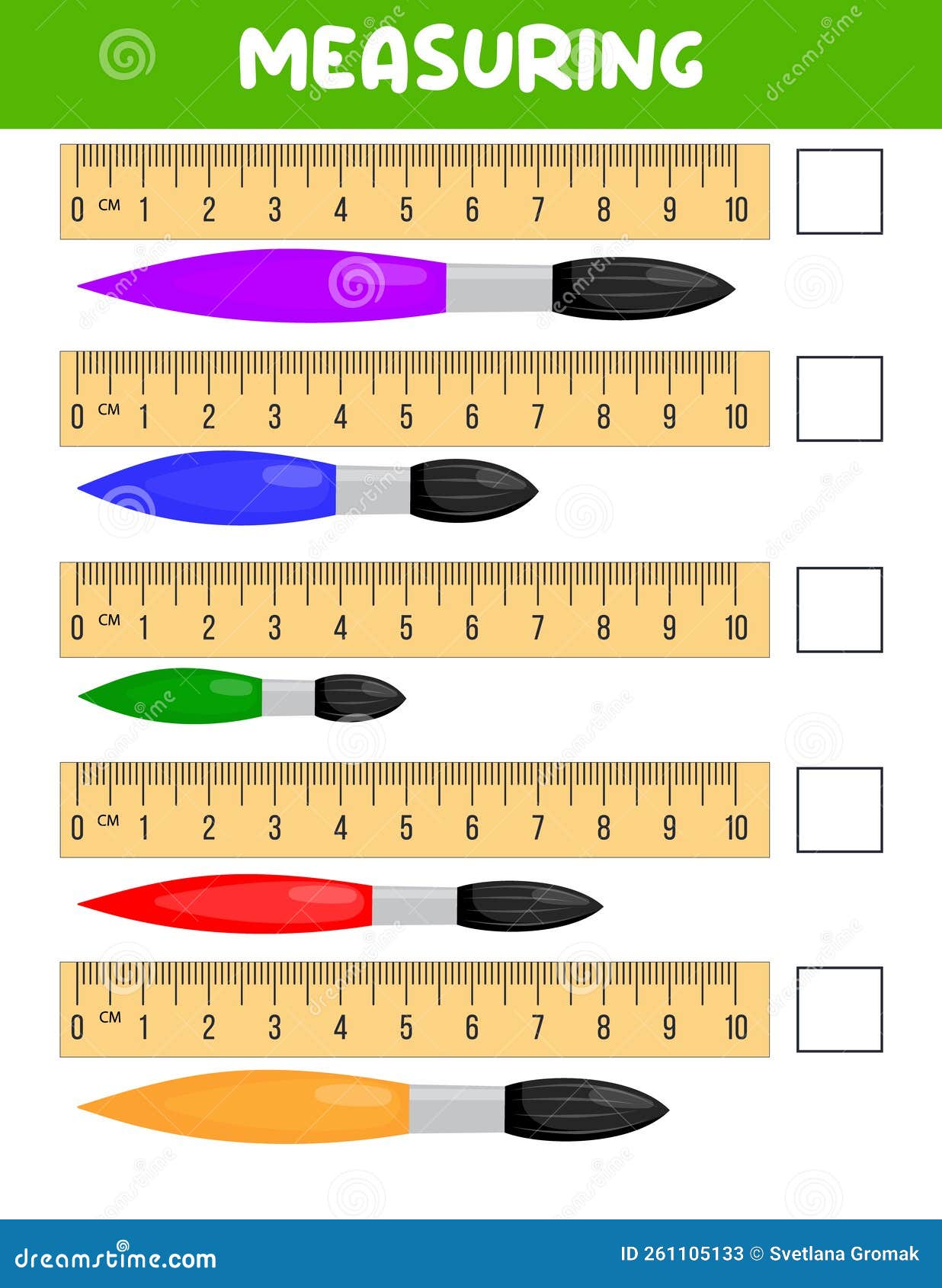 Measuring Length with Ruler. Education Developing Worksheet. Game for ...
