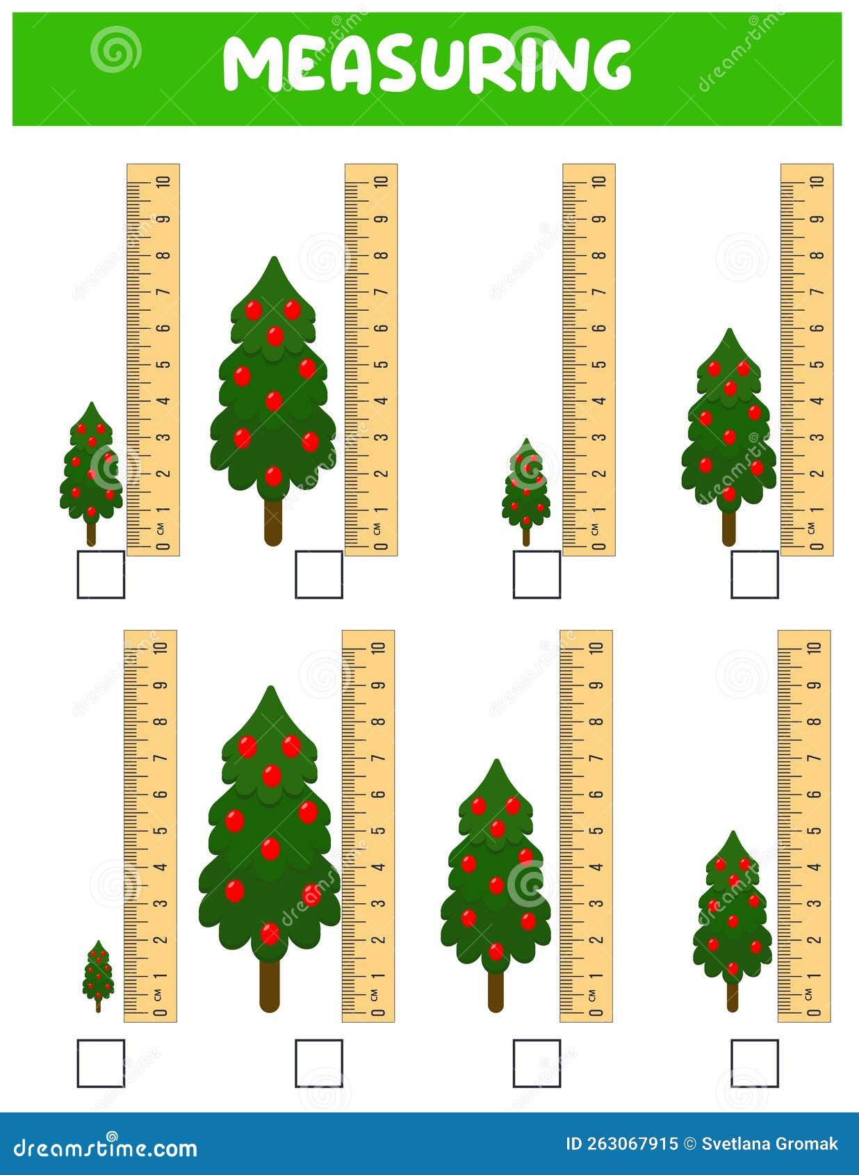 Measuring Length with Ruler. Education Developing Worksheet. Game for ...
