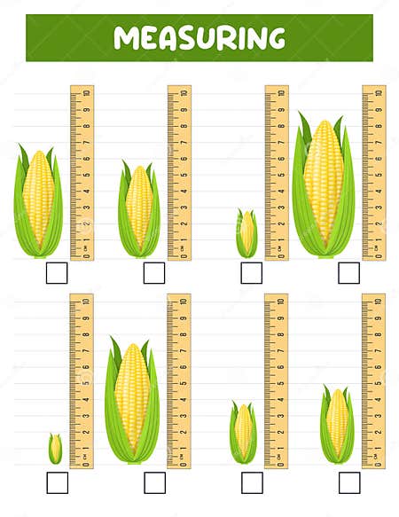 Measuring Length with Ruler. Education Developing Worksheet. Game for ...