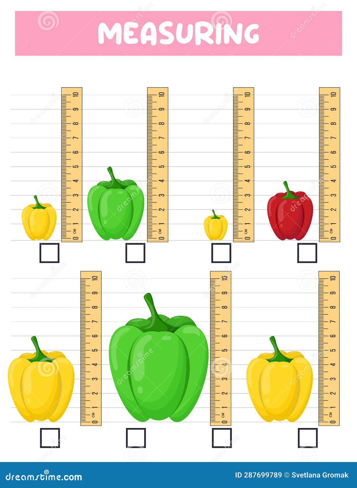 Measuring Length with Ruler. Education Developing Worksheet. Game for ...