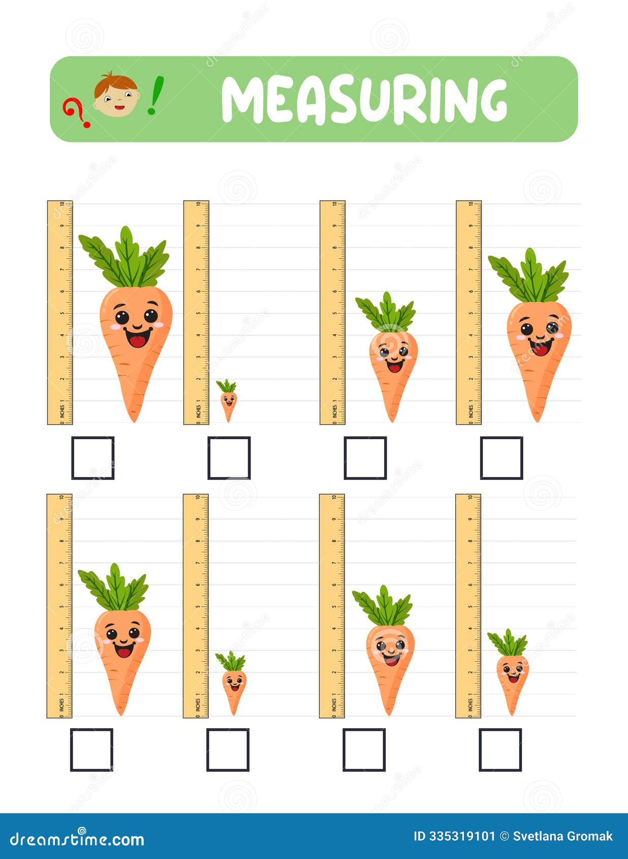 Measuring Length With Ruler. Education Developing Worksheet. Practice ...