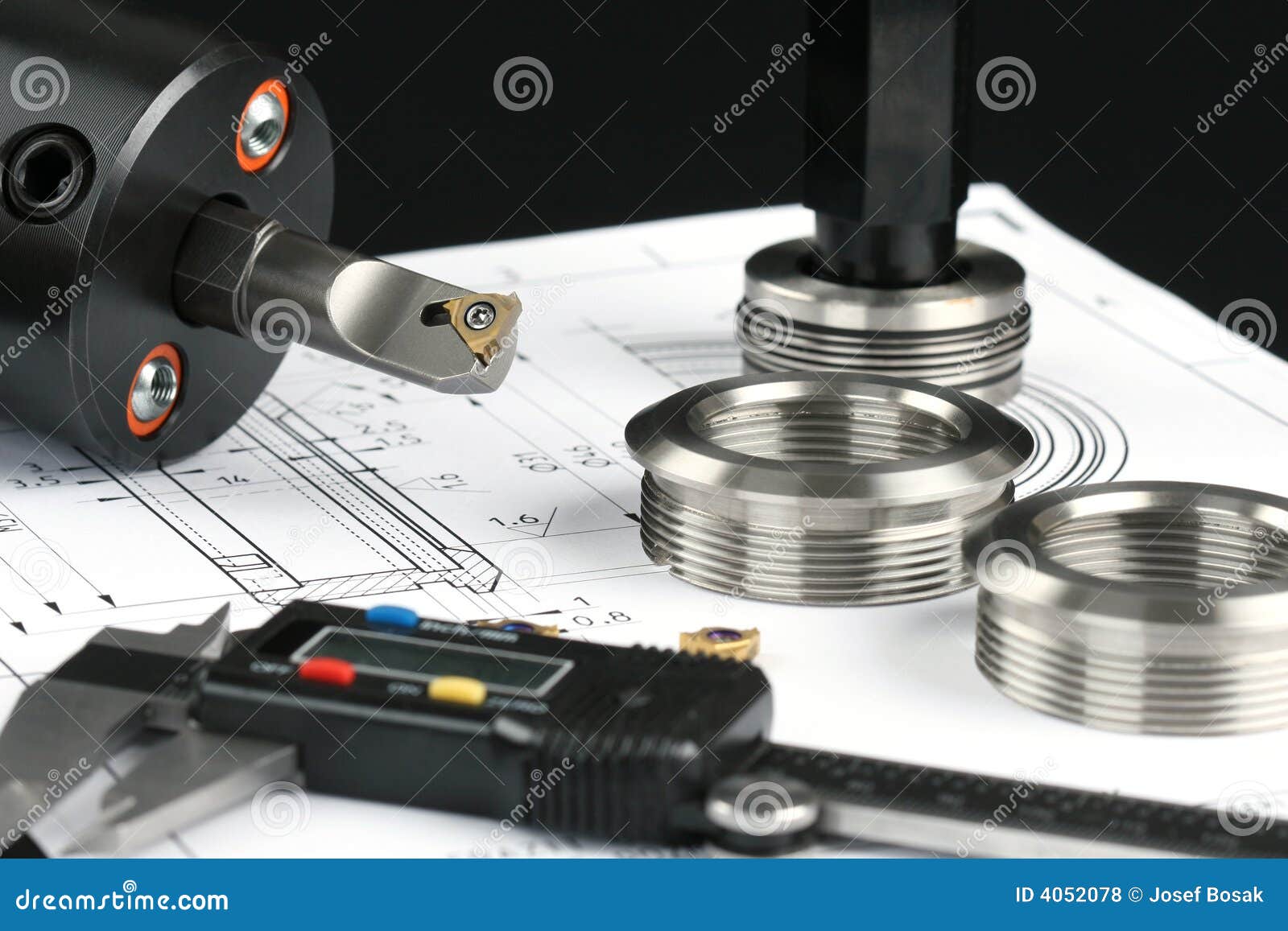 Measuring metal components stock photo. Image of iron - 4052078