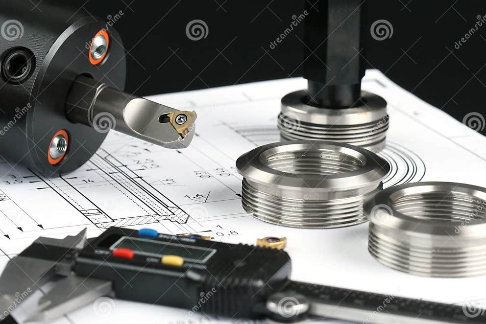 Measuring metal components stock photo. Image of iron - 4052078