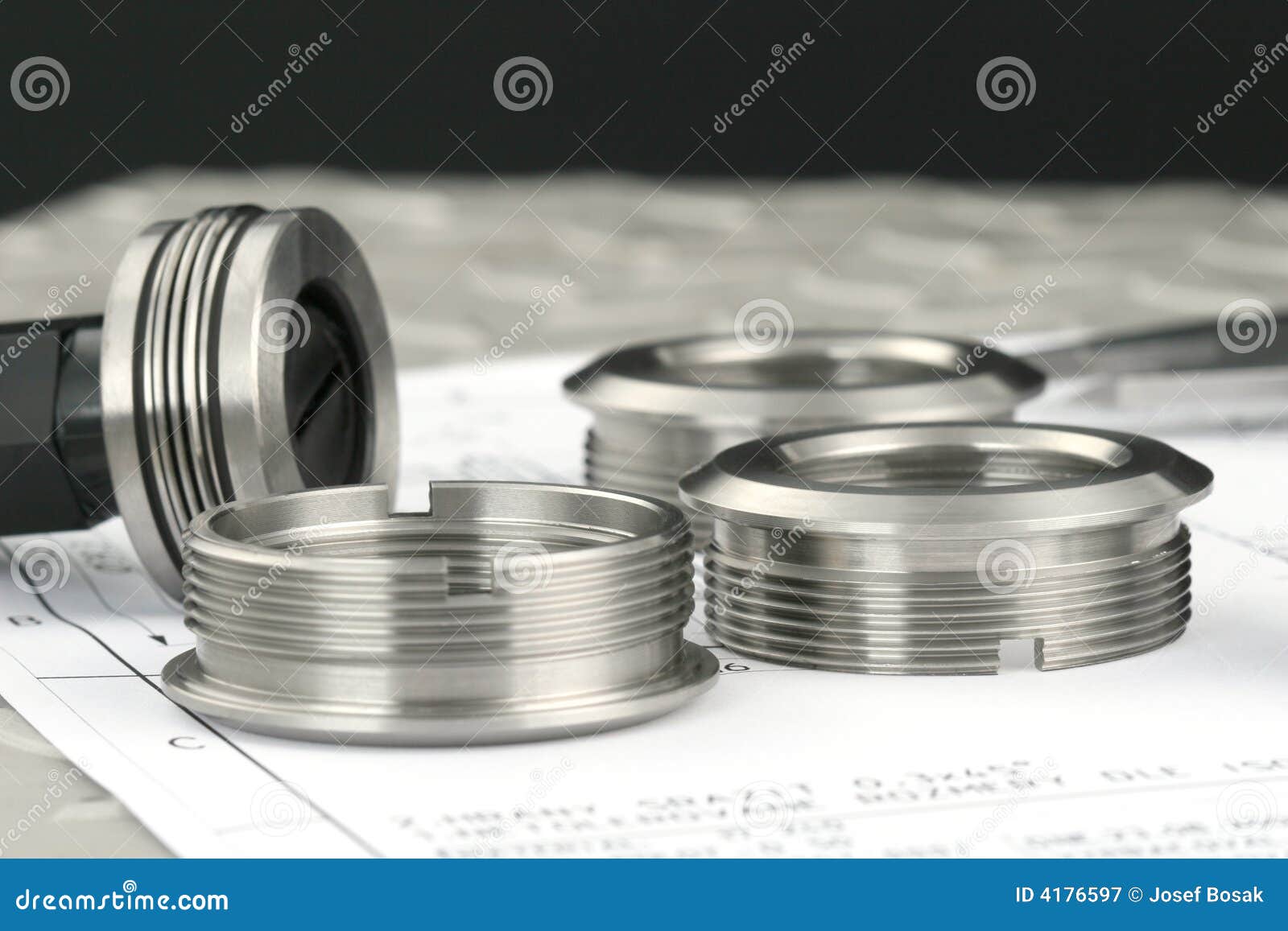 Measuring metal components stock image. Image of industry - 4176597