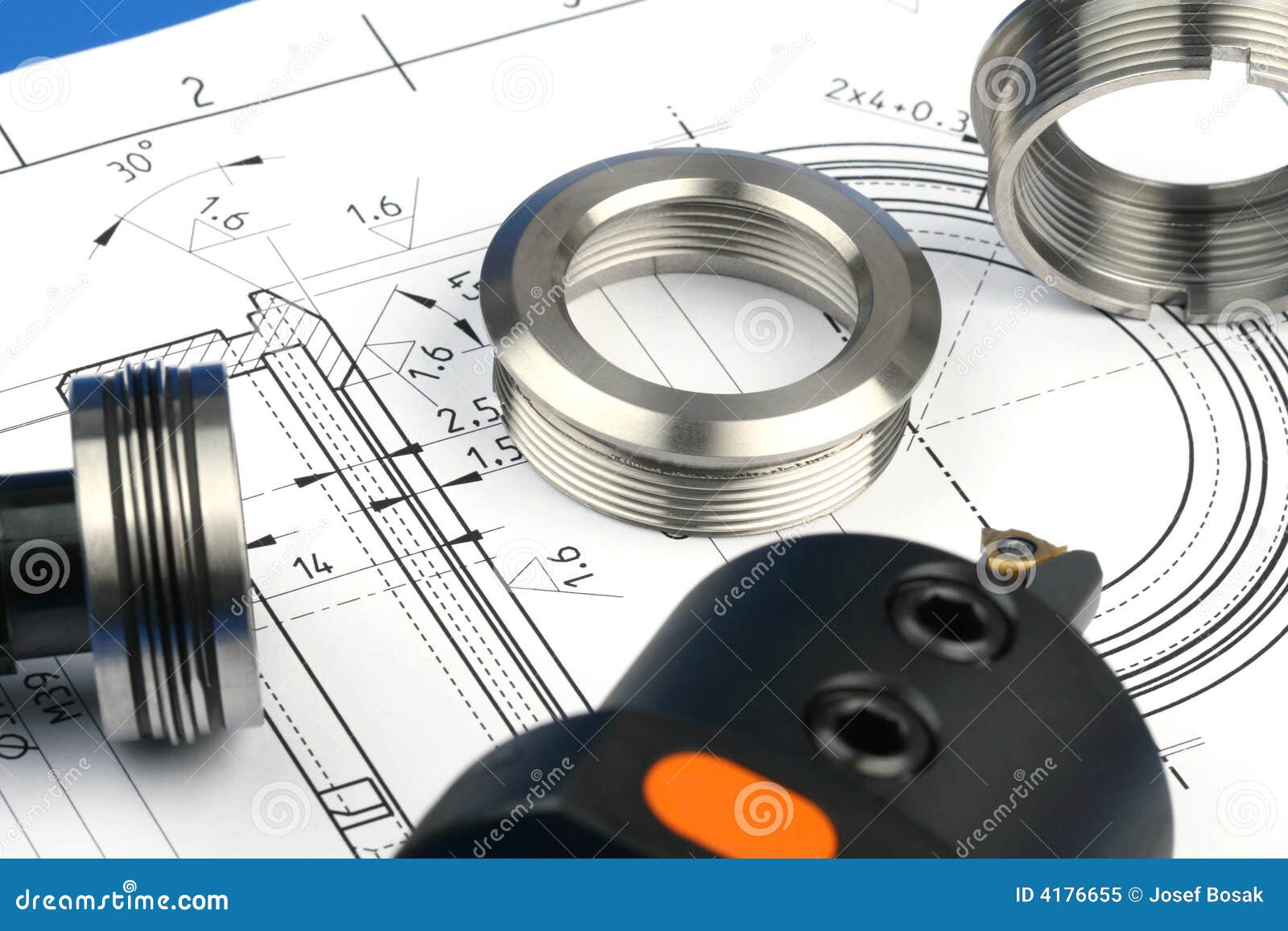 Measuring metal components stock image. Image of jumbled - 4176655